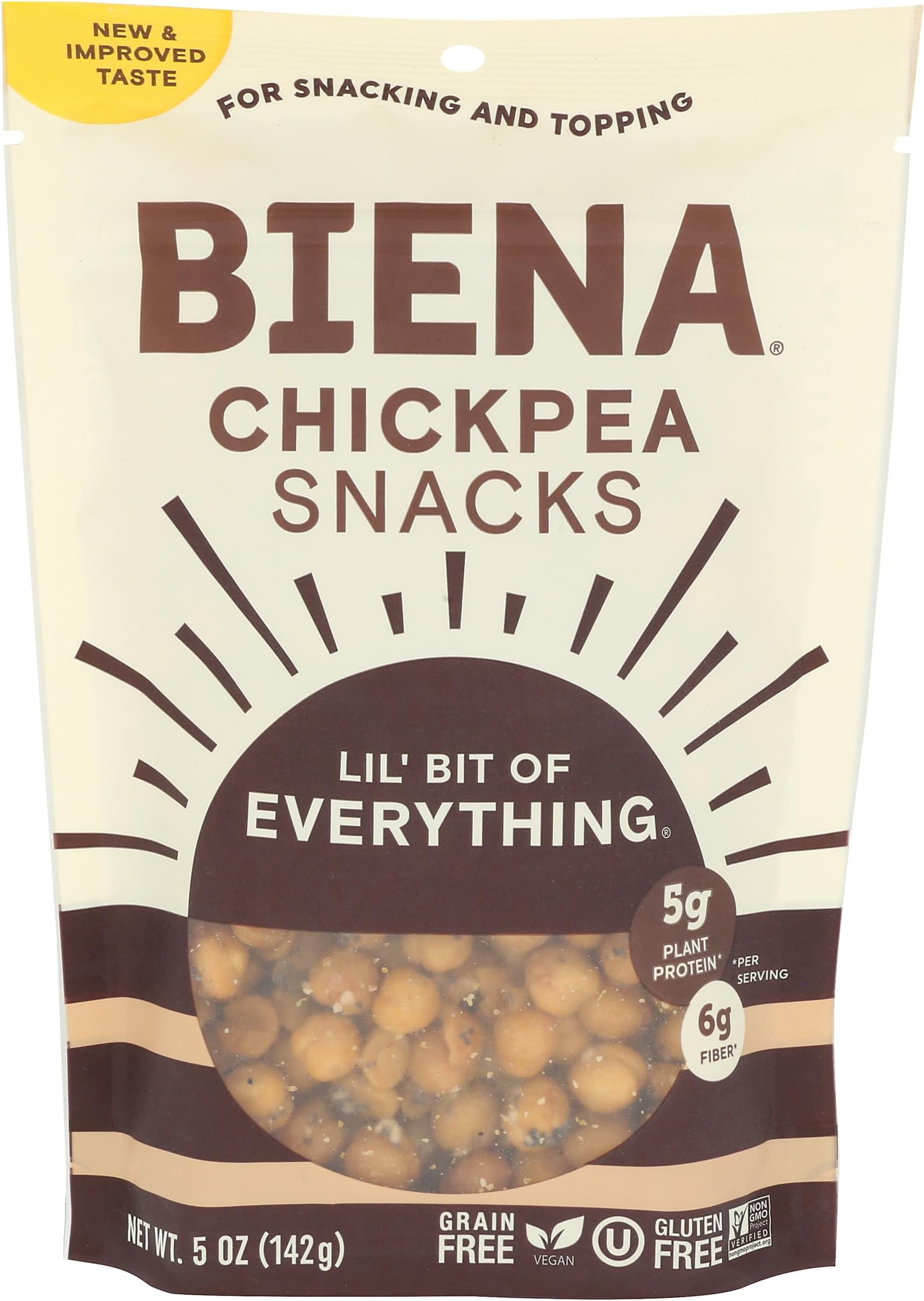 Amazon.com: Biena Foods Lil Bit of Everything Chickpea Snack, 5 OZ