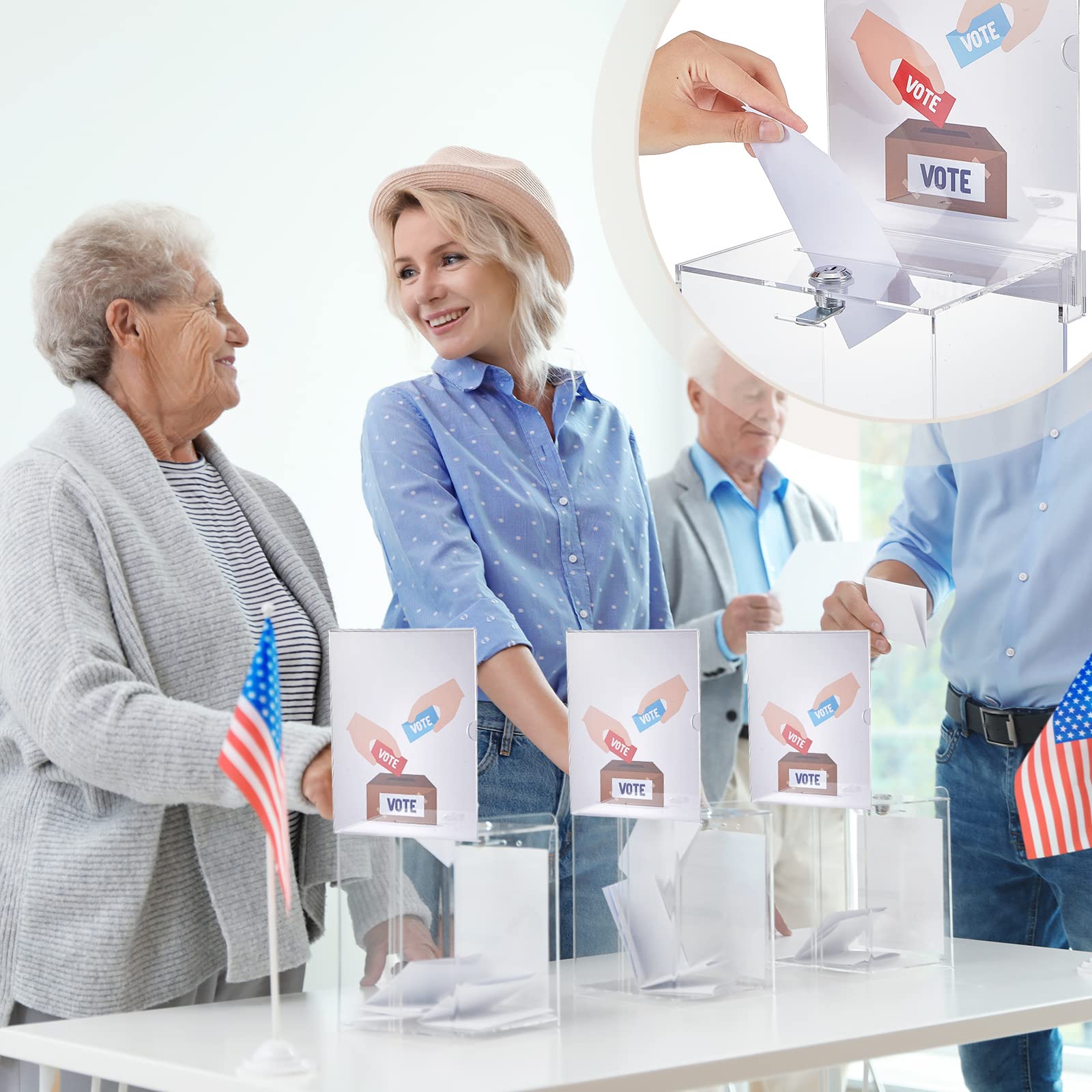 Juexica Tall Acrylic Suggestion Donation Box with Lock 6.7 x 5 x 8 ...