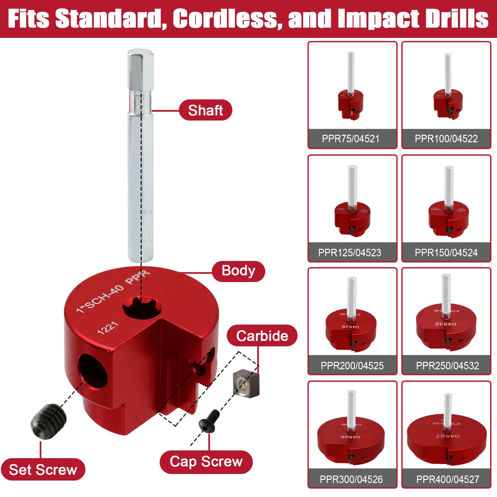 Snapklik.com : 8Pcs PVC Pipe Reamer, Plastic PVC Pipe Fitting Reamer ...