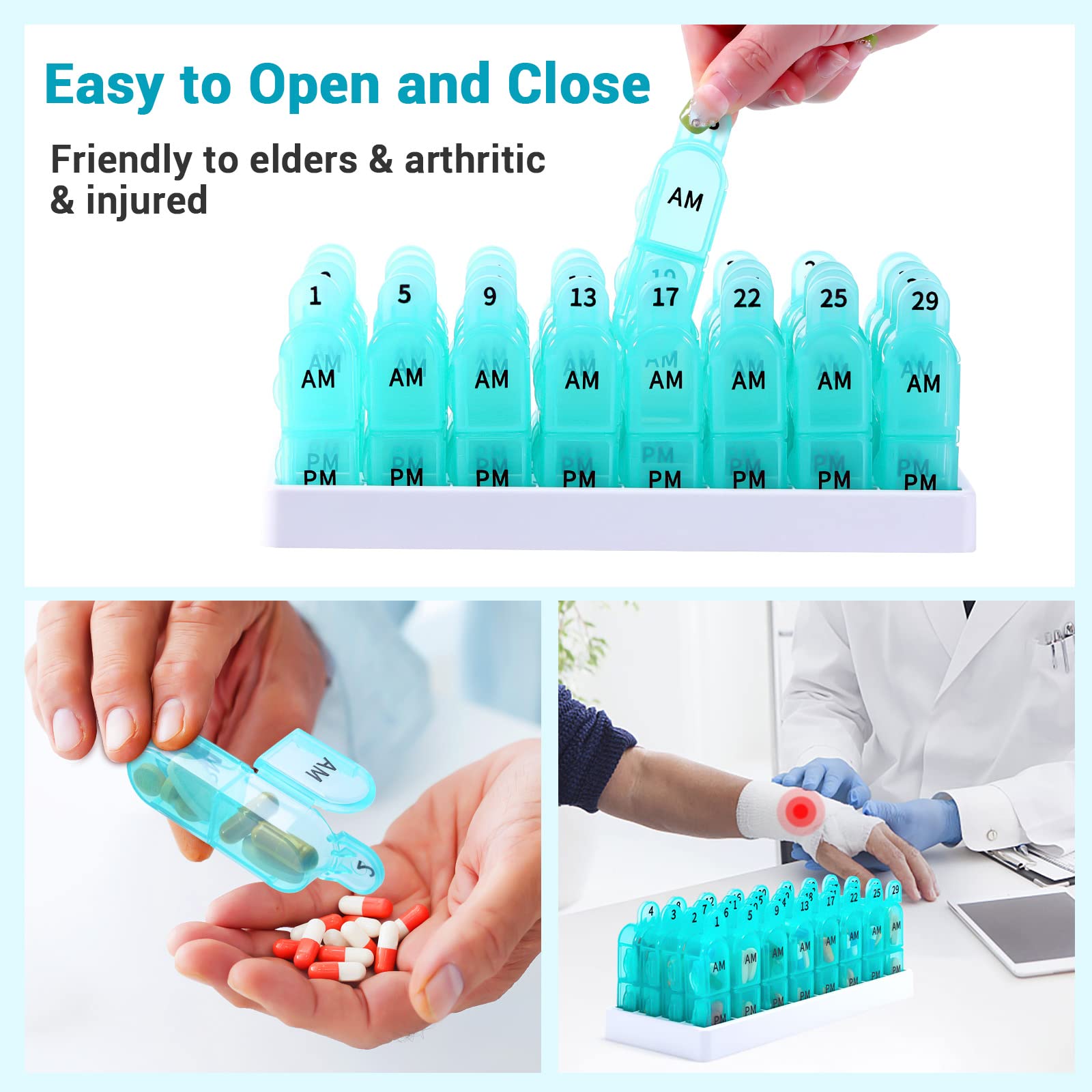 Snapklik.com : Pill Organizer Monthly 2 Times A Day, 30 Day Pill ...