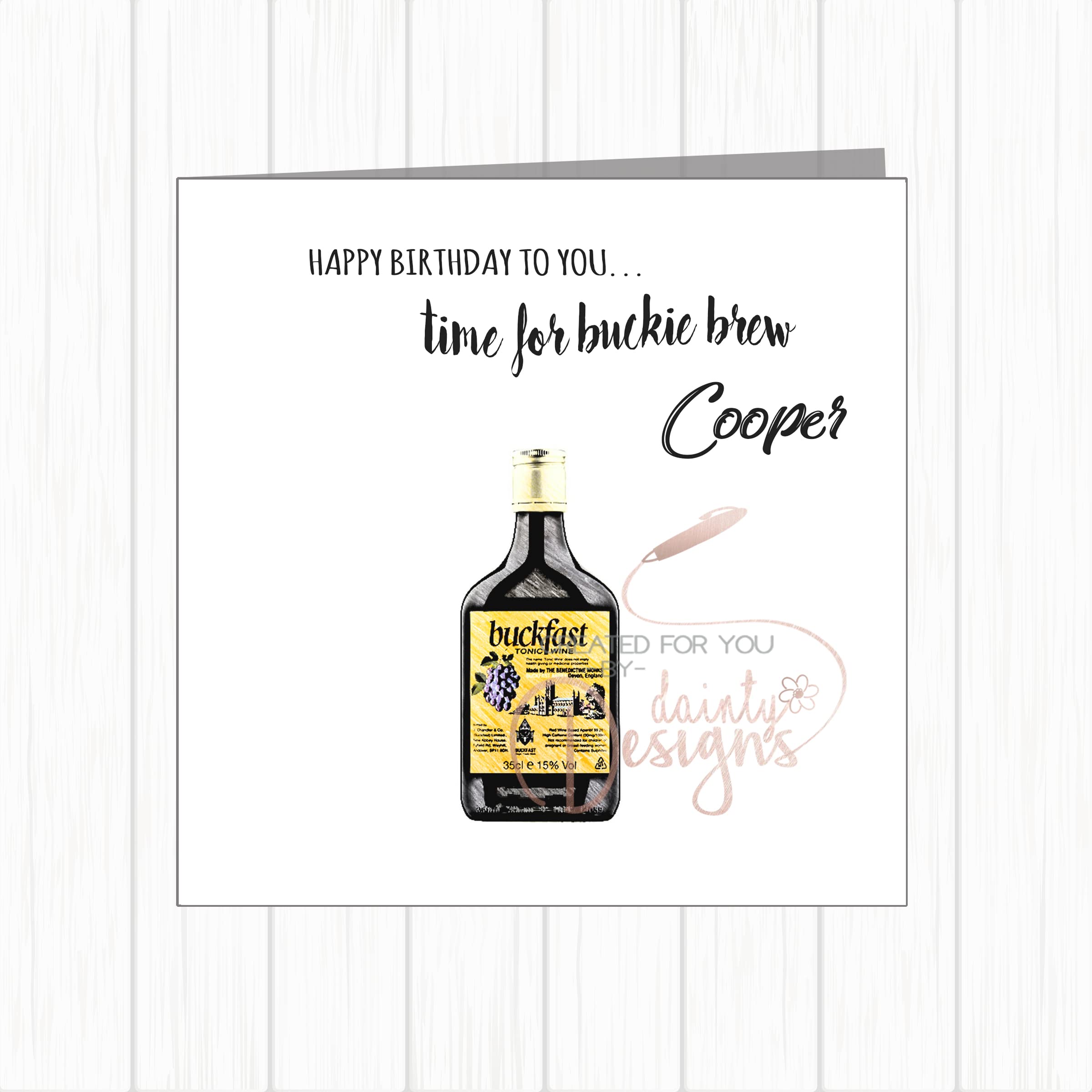 Personalised Buckfast Funny Birthday Card - Humorous Alcohol - Drinking ...