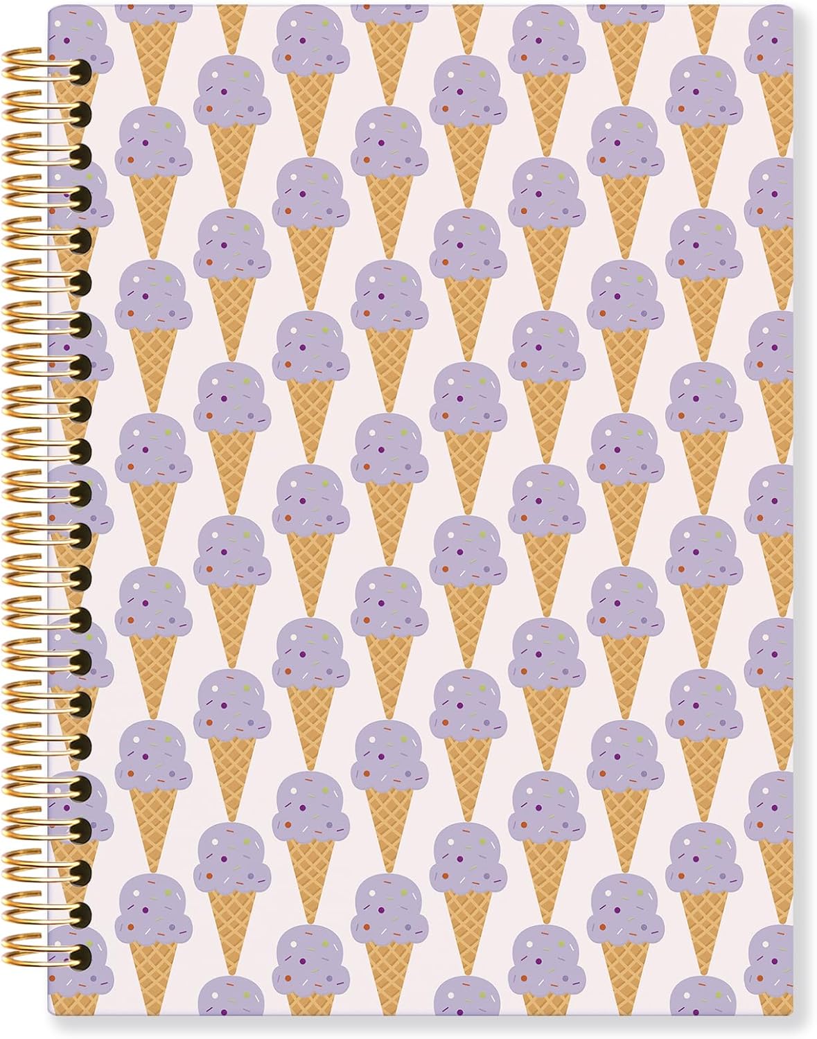 Amazon.com : KRHFG Light Pink Ice Cream Spiral Notebook, Ice Cream ...