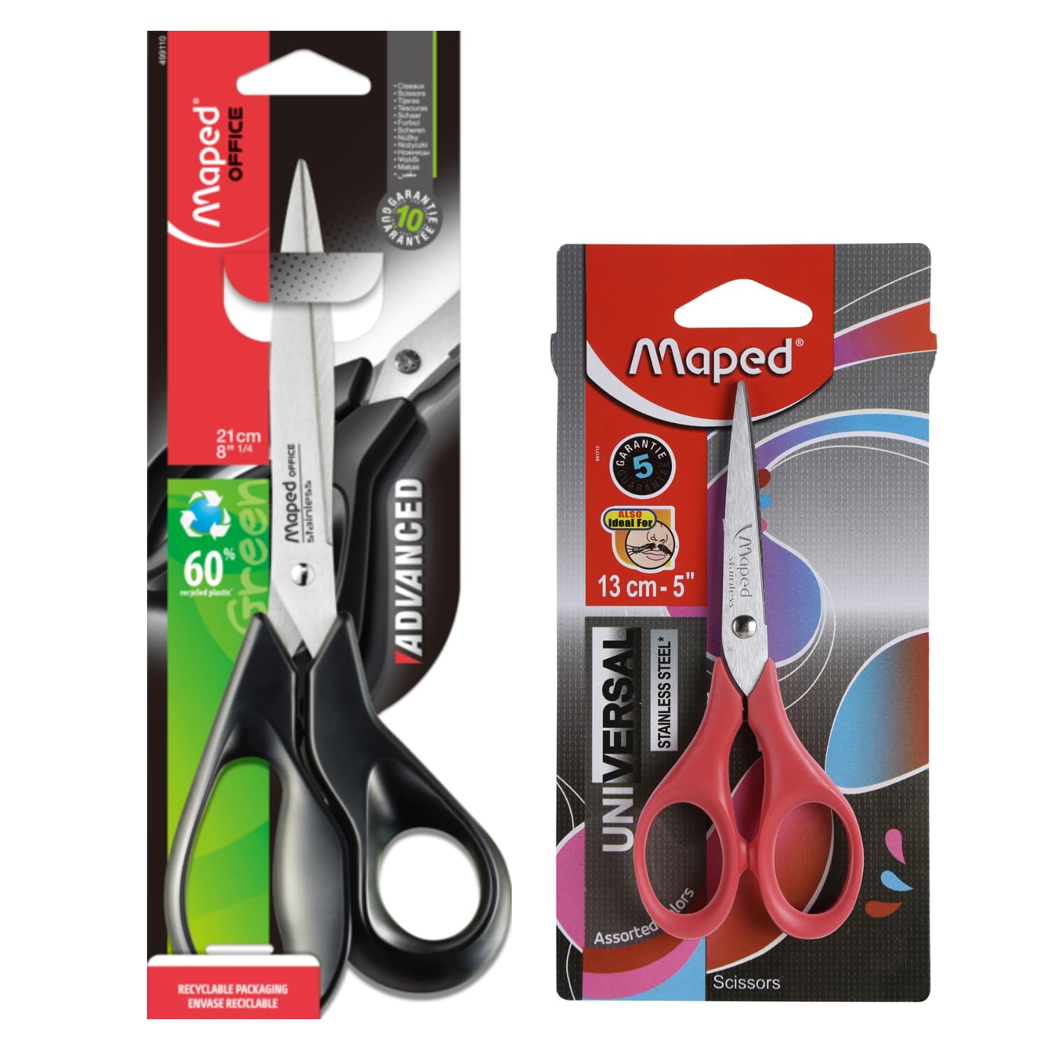 Maped Scissor Kit-2pcs|Maped Home, Kitchen And Office Multipurpose Scissors|Universal Grape ...