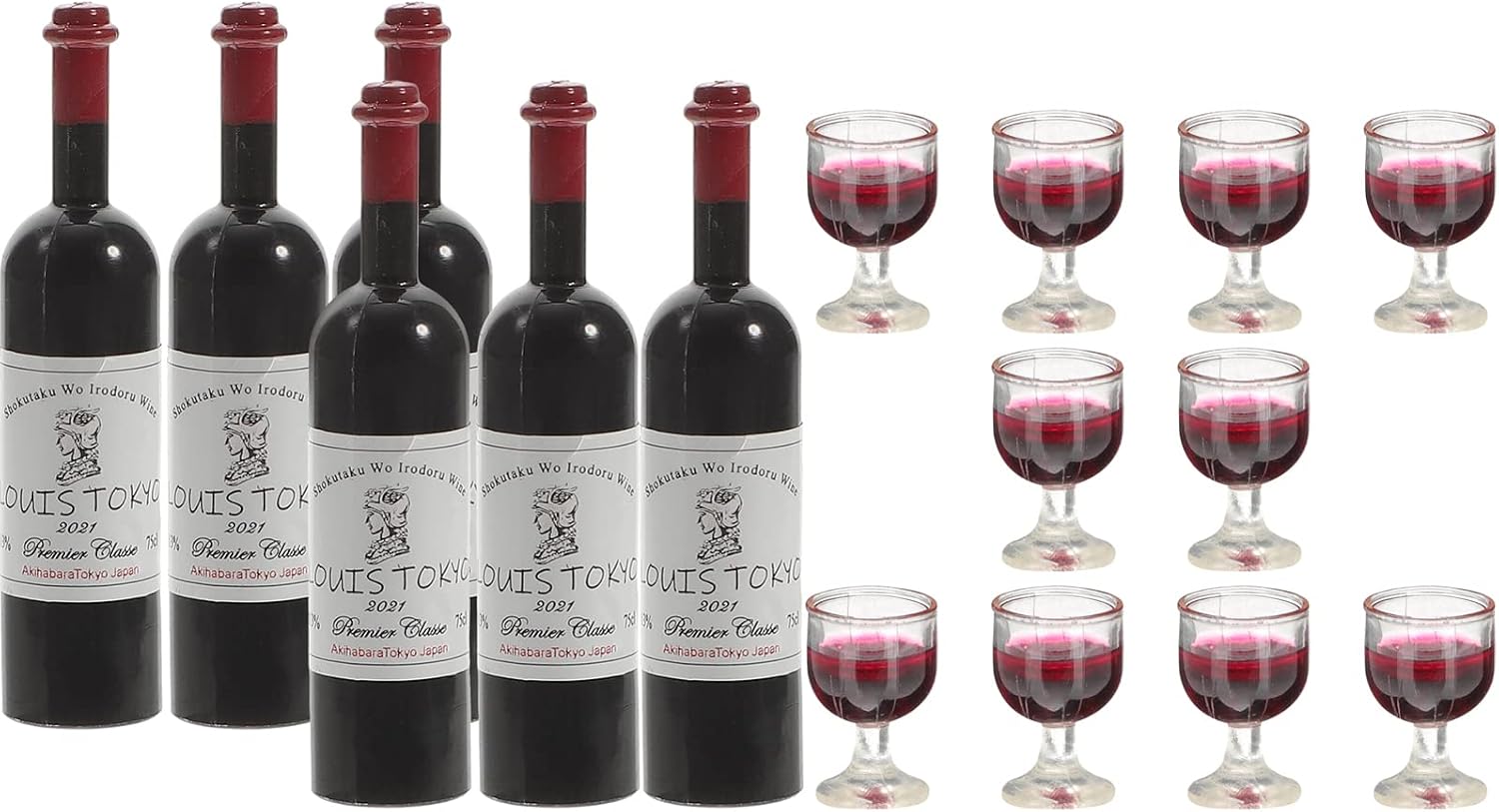 Amazon.com: LUOZZY 16 Pcs Miniature Dollhouse Wine Bottles and Glasses ...