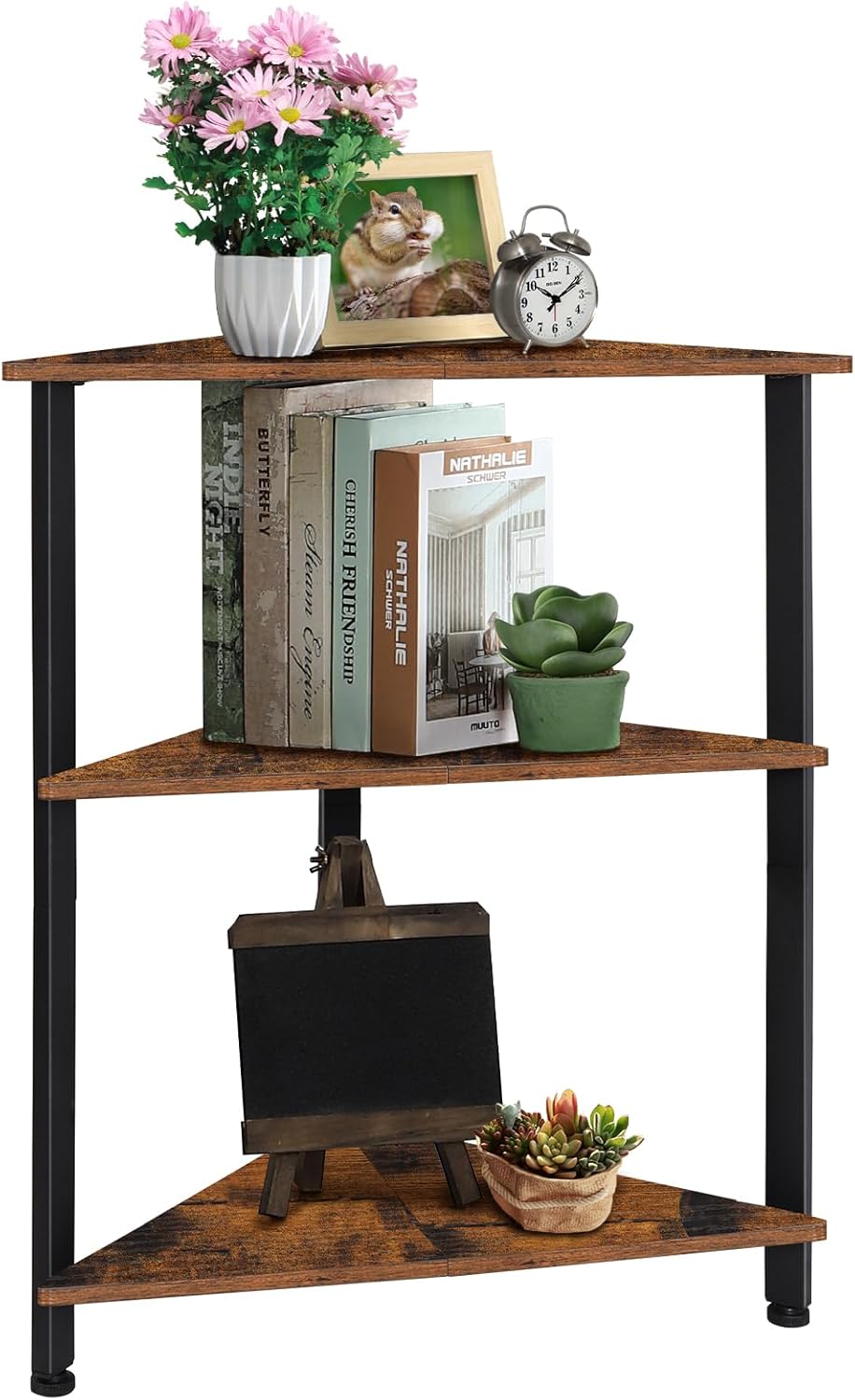 Amazon.com: Small Corner Shelf, 3 Tier Corner Bookshelf Bookcase ...