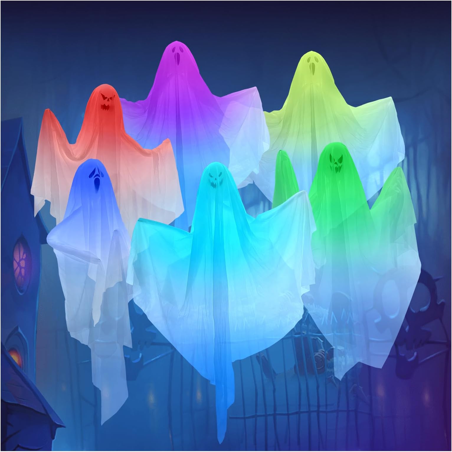 Amazon.com: 4 Pack Halloween Decorations Ghosts Hanging, Halloween ...
