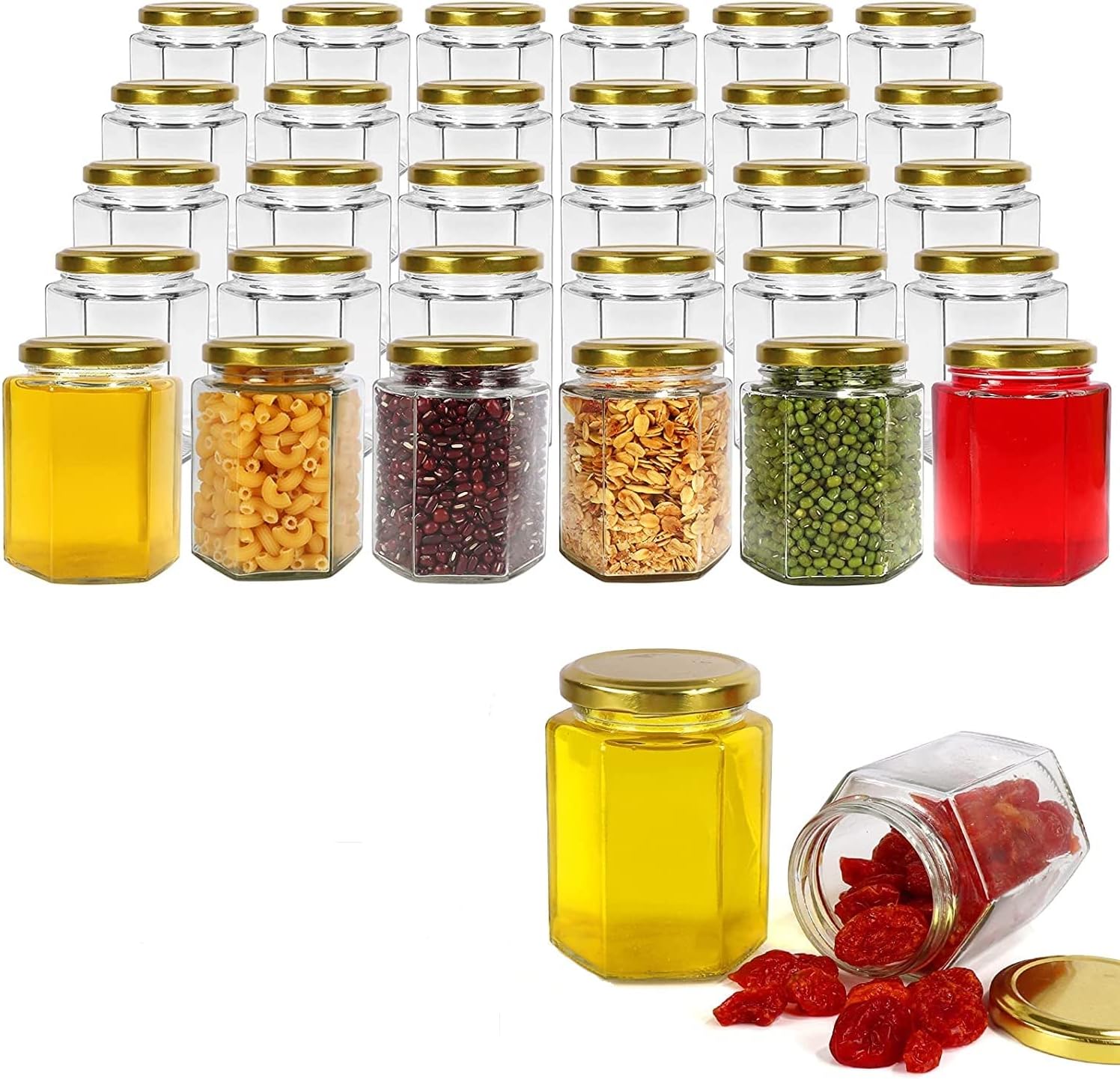 Buy Pure Source India Airtight Glass Spice Jar Container, 50 Gm, 6 ...