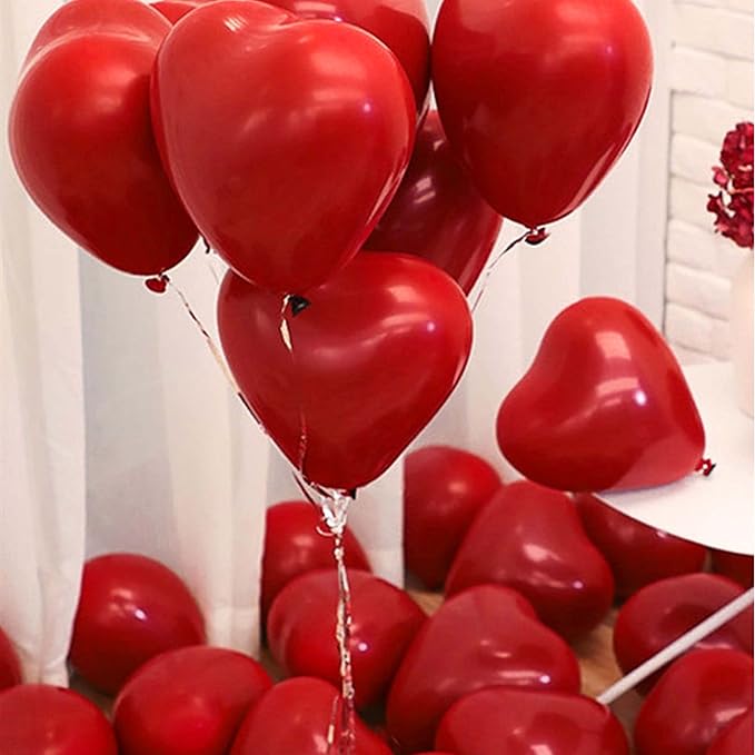Buy ITAF Set of 50 Pcs Red Heart Shaped Latex Balloons For Birthday ...