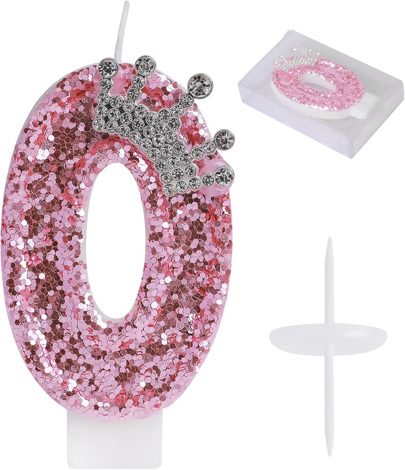 Amazon.com: Birthday Number Candles,Pink Crown Birthday Candles for ...