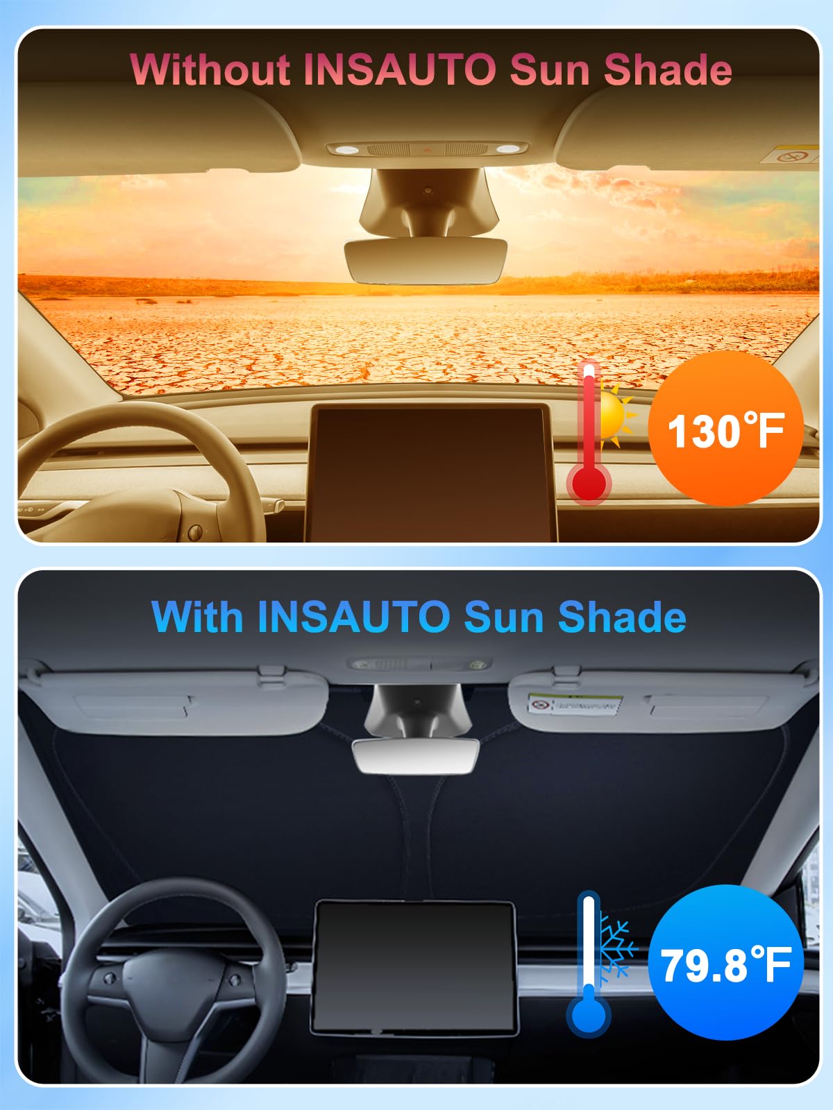 Snapklik.com : INSAUTO Windshield Sun Shade For 2010-2024 2025 Dodge ...