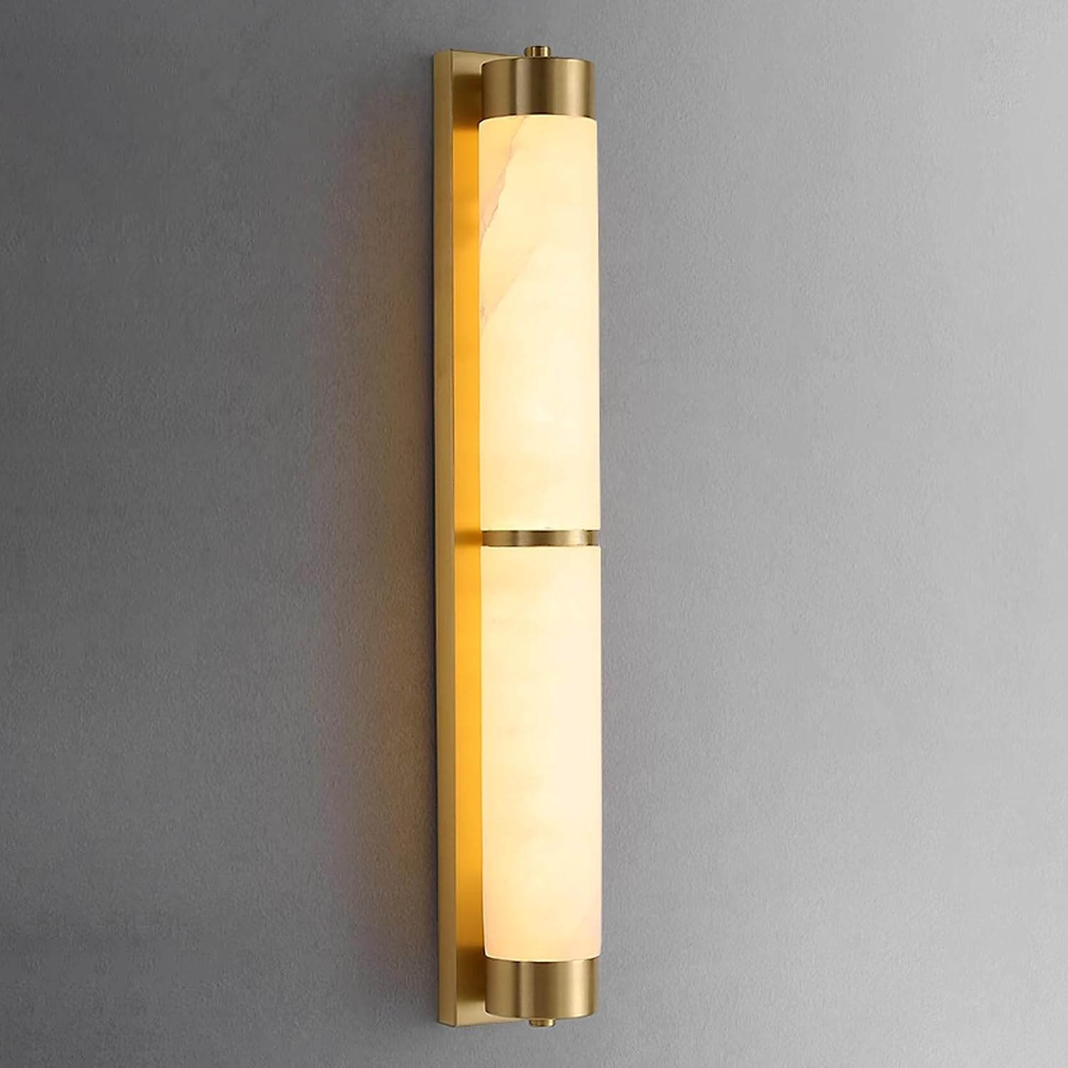 YMDHFS 23.6 Inch Alabaster Wall Scone Marble Sconce Lighting Bathroom ...