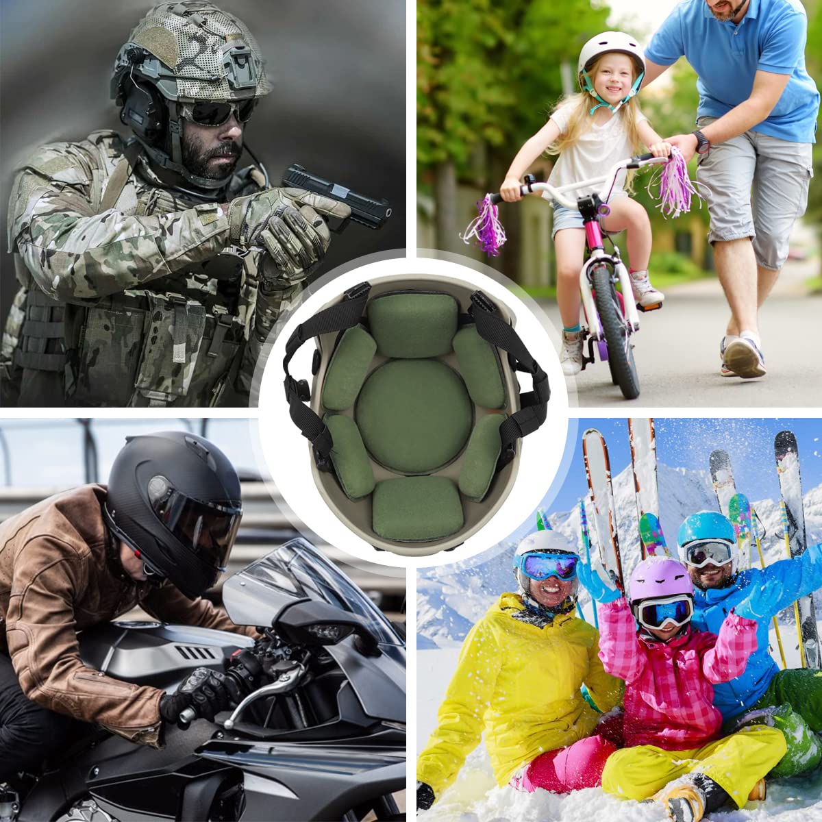 Snapklik.com : AOUTACC Universal Airsoft Helmet Pads 19PCS, Reuse ...