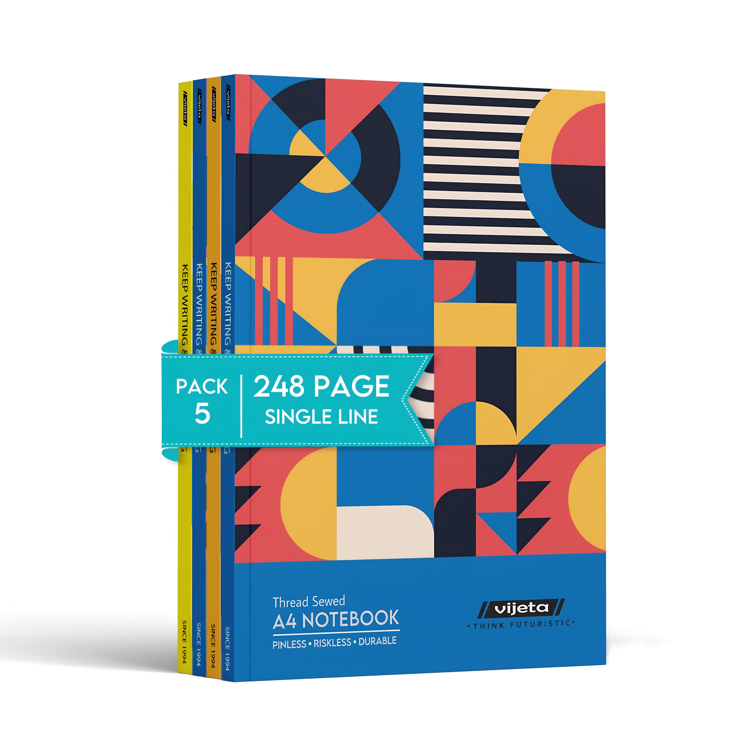Vijeta - 248 PAGE A4 NOTEBOOK | SINGLE LINE RULED | THREAD SEWN BOUND ...