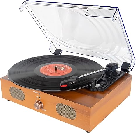 Amazon.com: Vinyl Record Player Wireless Turntable with Stereo Speaker ...