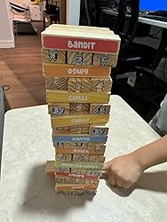 Amazon.com: Bluey Tumbling Tower – 54 Colorful Wooden Blocks – Fun ...