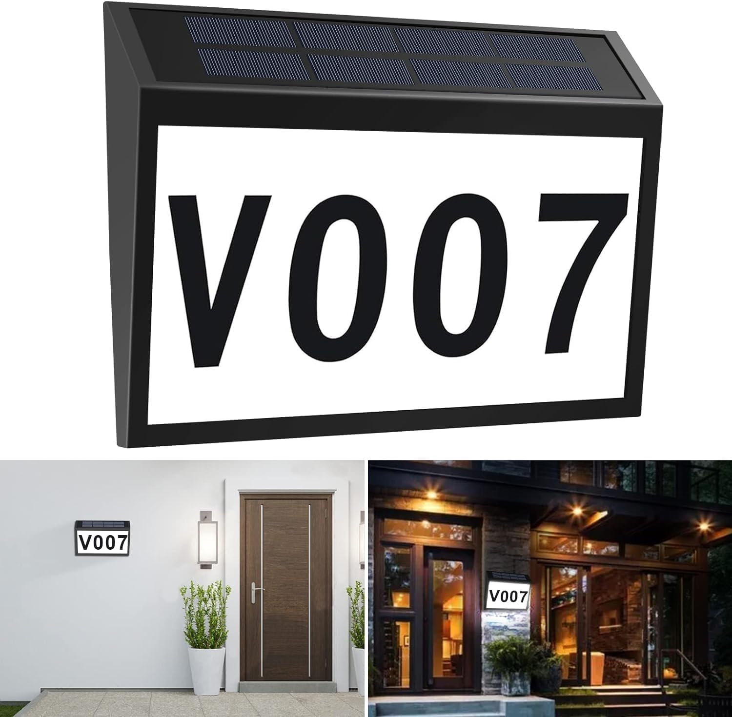Amazon.com : Solar Lighted House Number Plaque, EnSoleille Waterproof ...