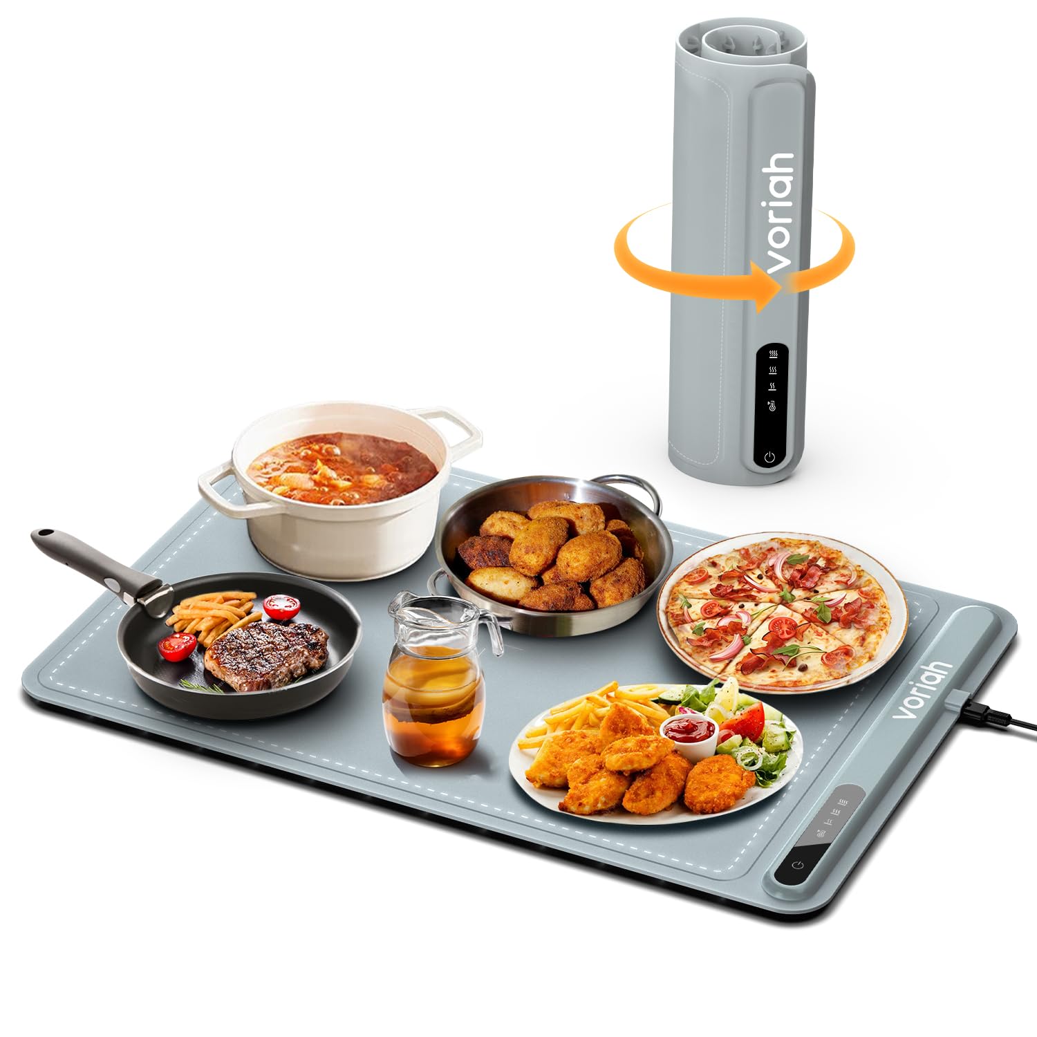 Voriah Electric Warming Tray, Electric Food Warmers Foldable&Compact ...