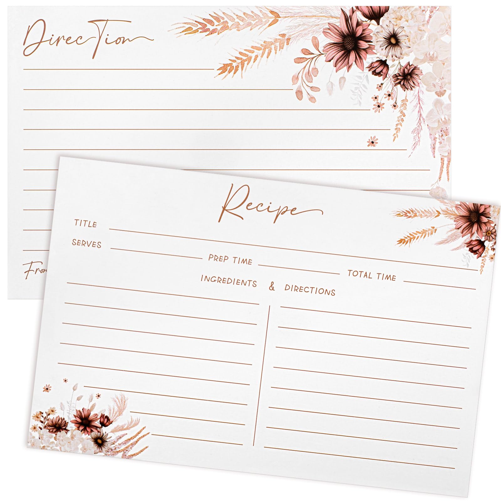 Amazon.com: Outus 50 Pieces Bridal Recipe Cards Double Sided Kitchen ...