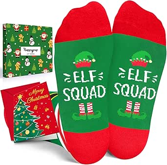 Amazon.com: HAPPYPOP Christmas Gift Ideas Socks for Girls - Elf Snowman ...