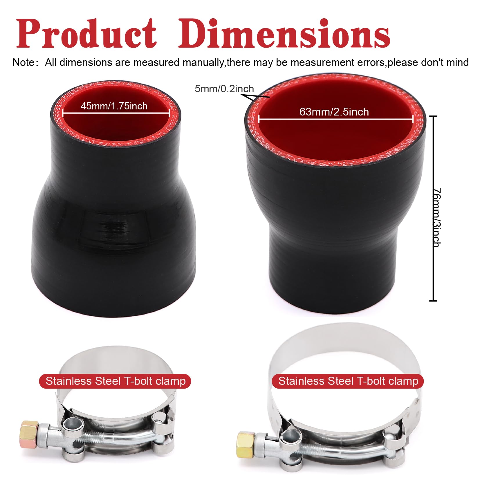 Snapklik.com : Taukealugs Straight Reducer Coupler Silicone Hose ID 1-3 ...