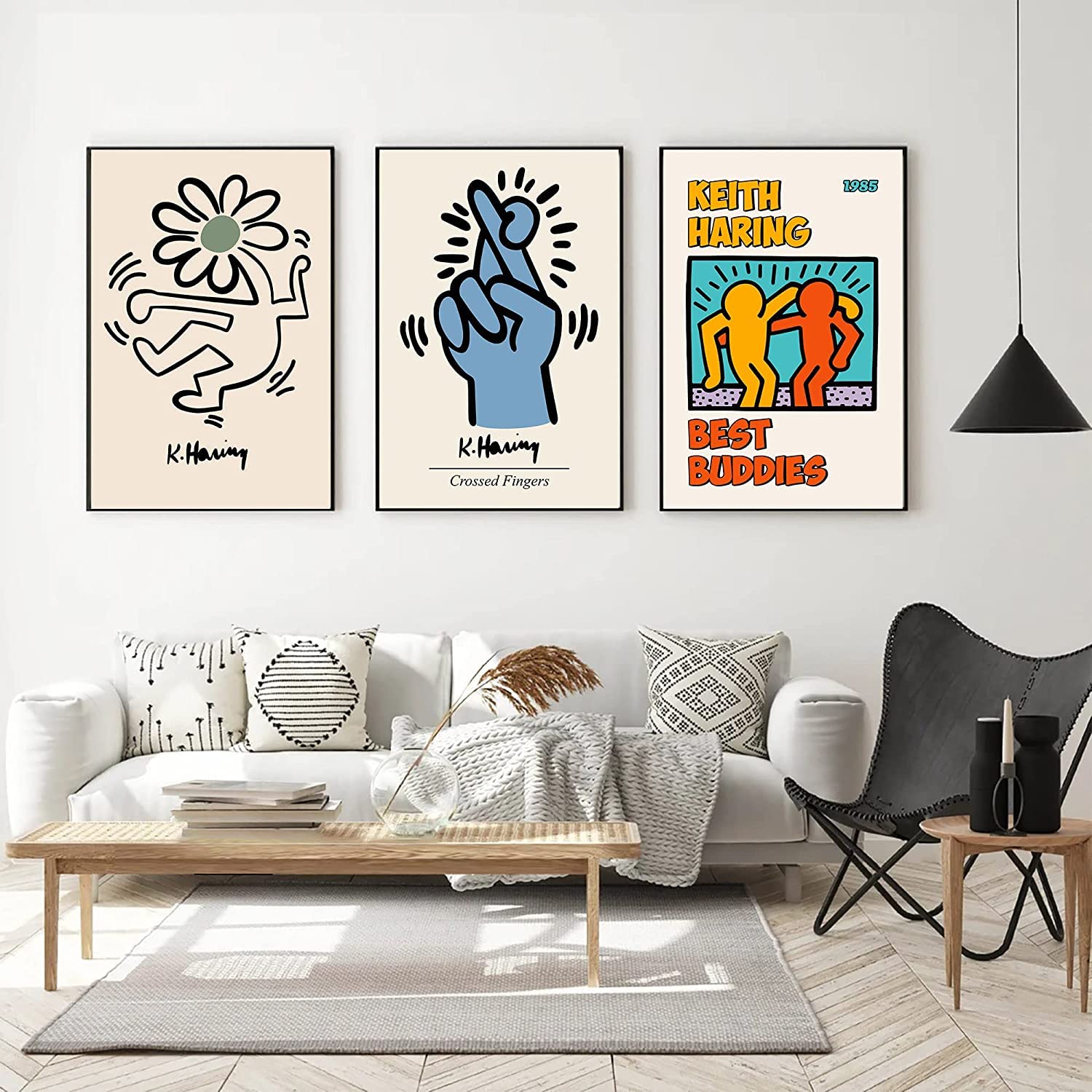 Buy Set 3 Best Buddies s, Keith Haring Crossed Fingers 1986, Keith ...