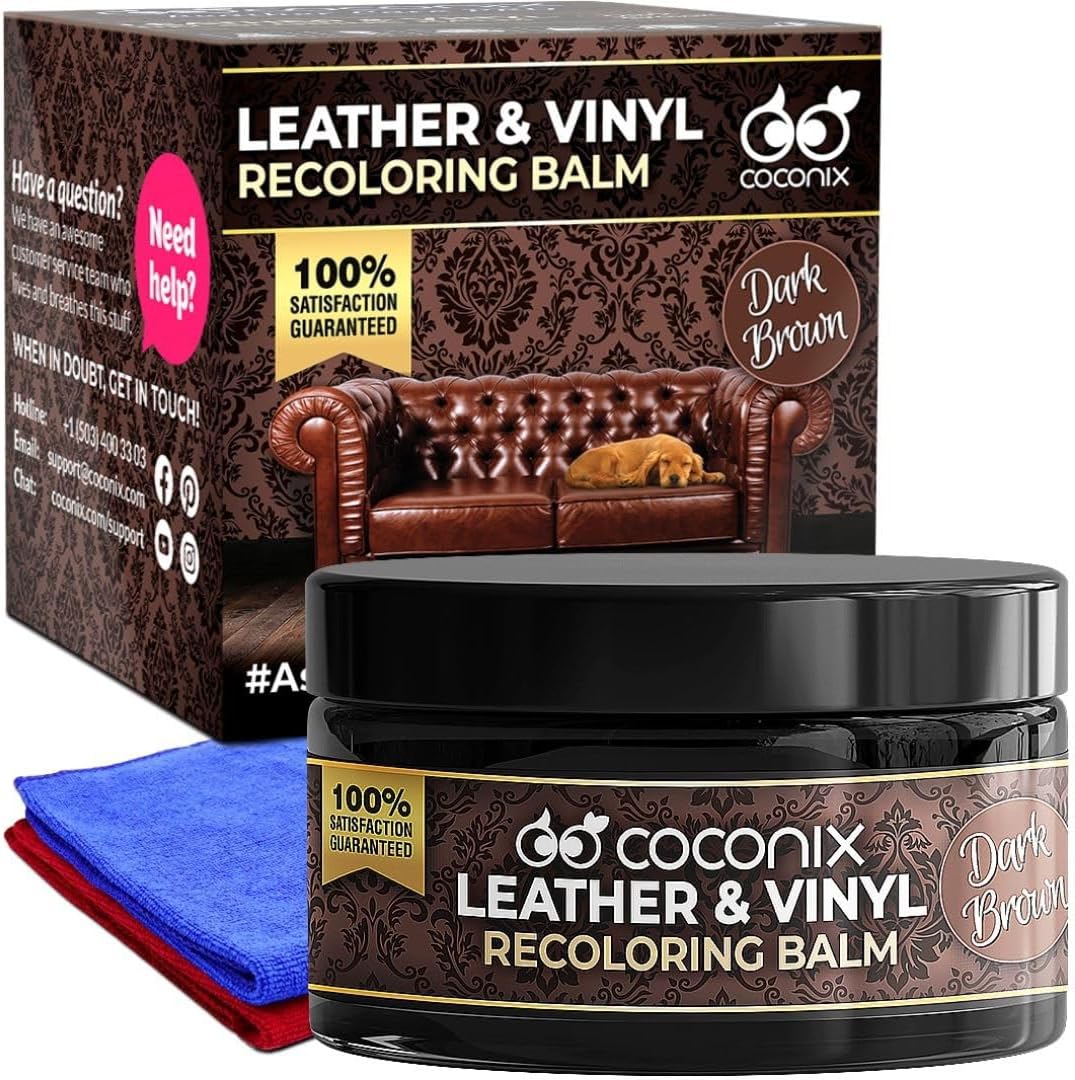 Coconix Leather Recoloring Balm Dark Brown - Recolor, Renew, Repair ...