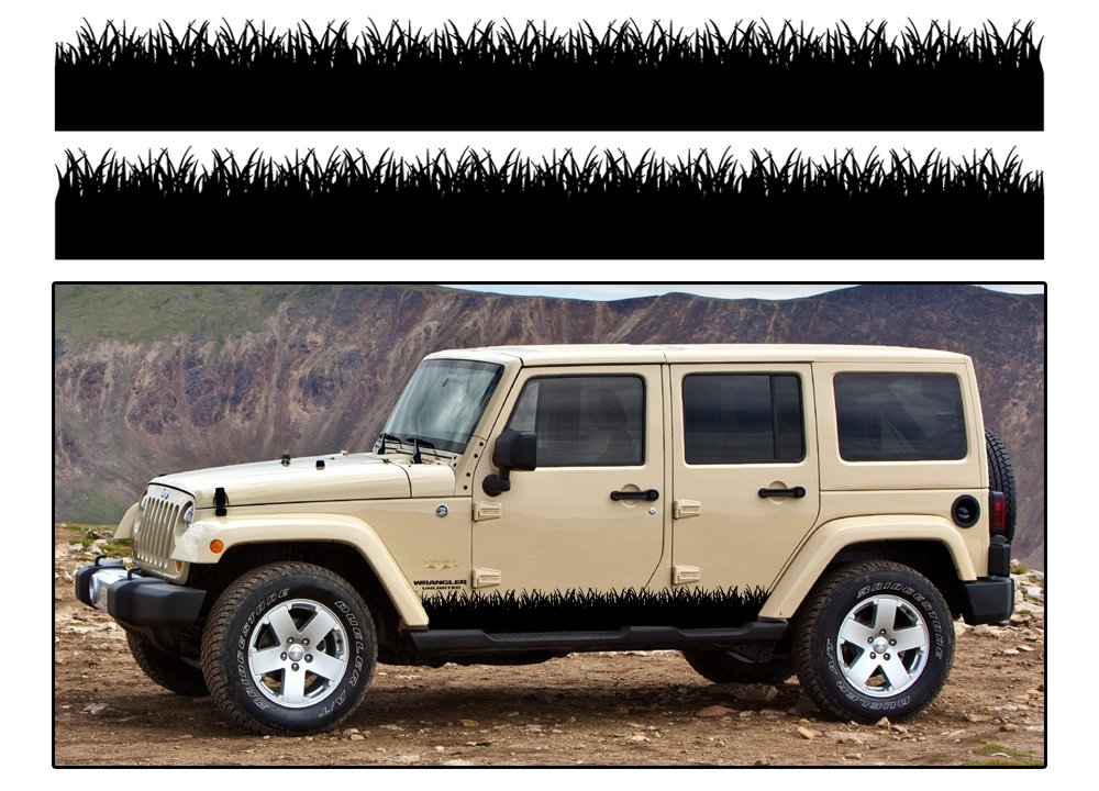 Buy Auto Vynamics - THEME-SE-ROCKER-MBLA - Matte Black Vinyl Tall Grass ...