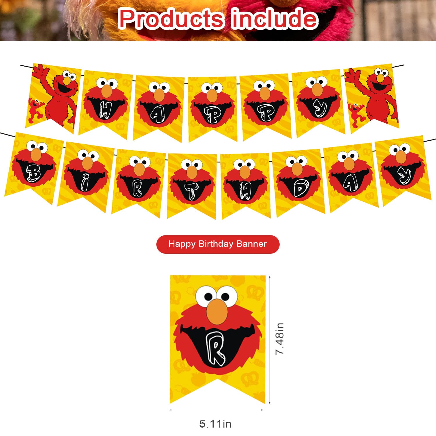 Elmo Banner Letters Personalized Elmo Name Camp Flag • Sesame Street