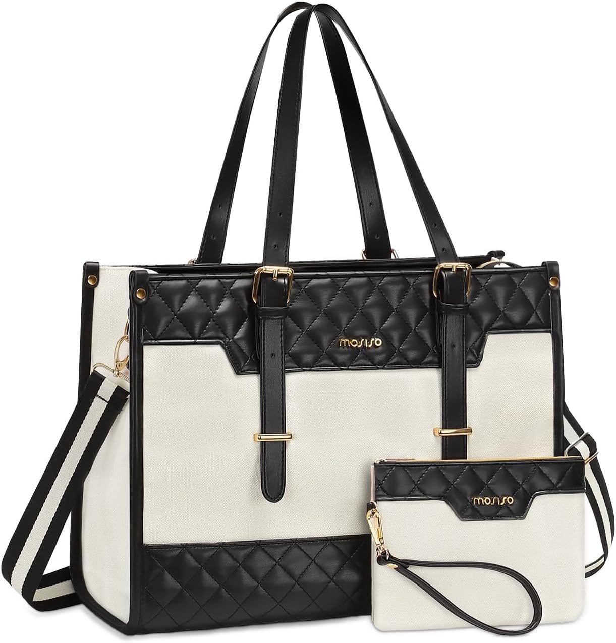 Amazon.com: MOSISO Laptop Bag for Women,15-15.6 inch Canvas Laptop Tote ...