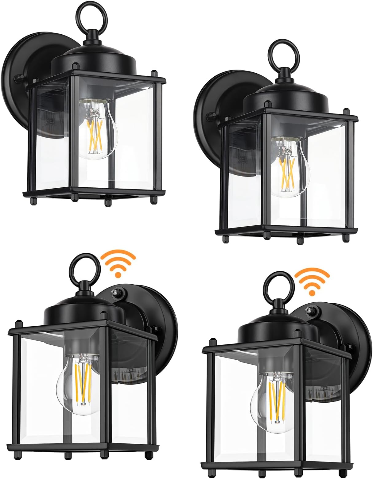 MATAMEYE 2 Pack Waterproof Anti-Rust Outdoor Wall Lanterns with 2 Pack ...