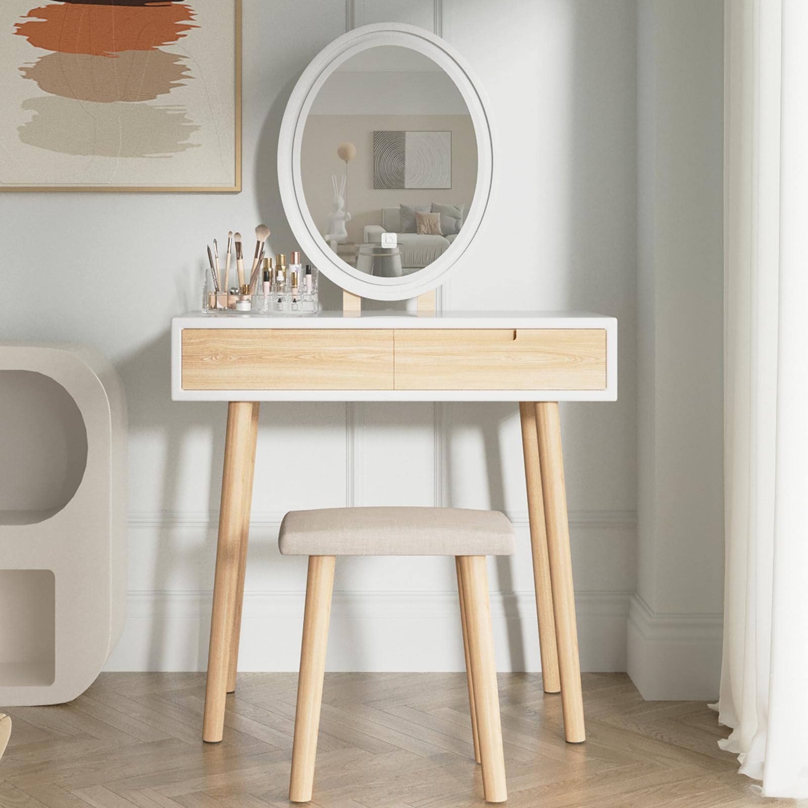 Amazon.com: T4TREAM 32'' Makeup Vanity Desk with Lights-3 Color ...