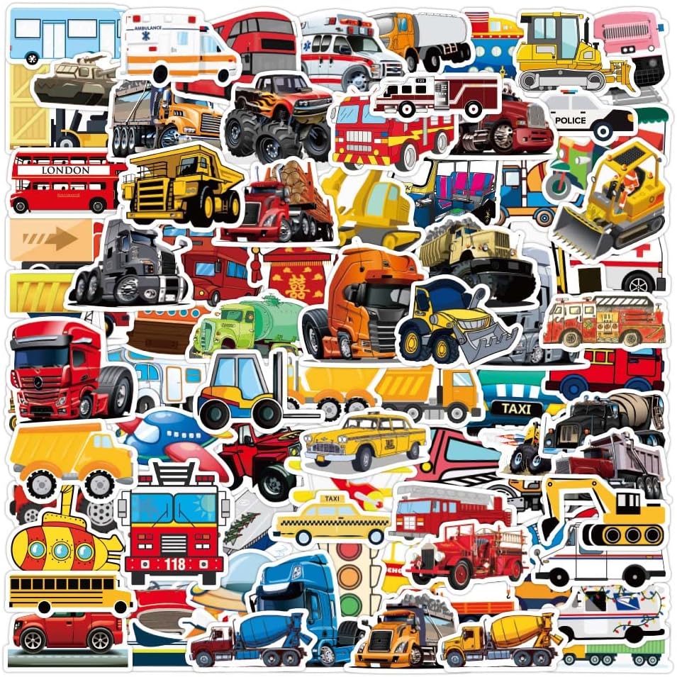 Amazon.com: Harloon 500 Pcs Construction Sticker Car Bus Truck Airplane ...