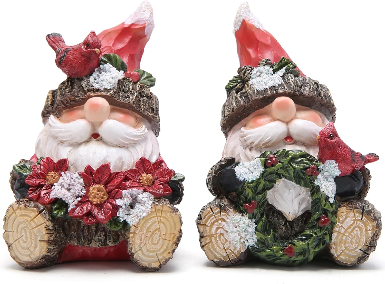 Amazon.com: Hodao 2 PCS Christmas Santa Decorations Xmas Figurines ...