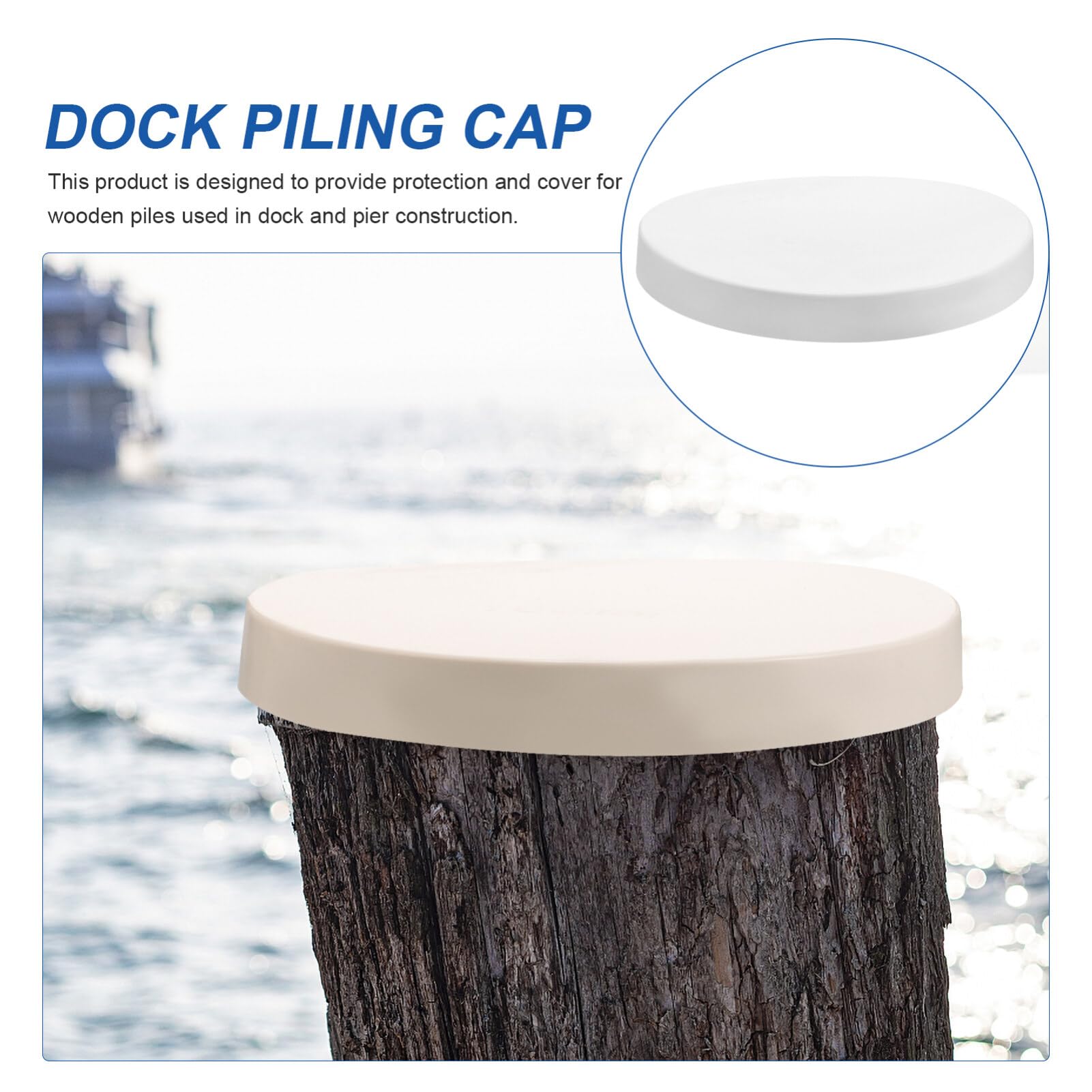Boat Dock Accessories BESPORTBLE Dock Piling Caps - 5 Pack White PVC ...