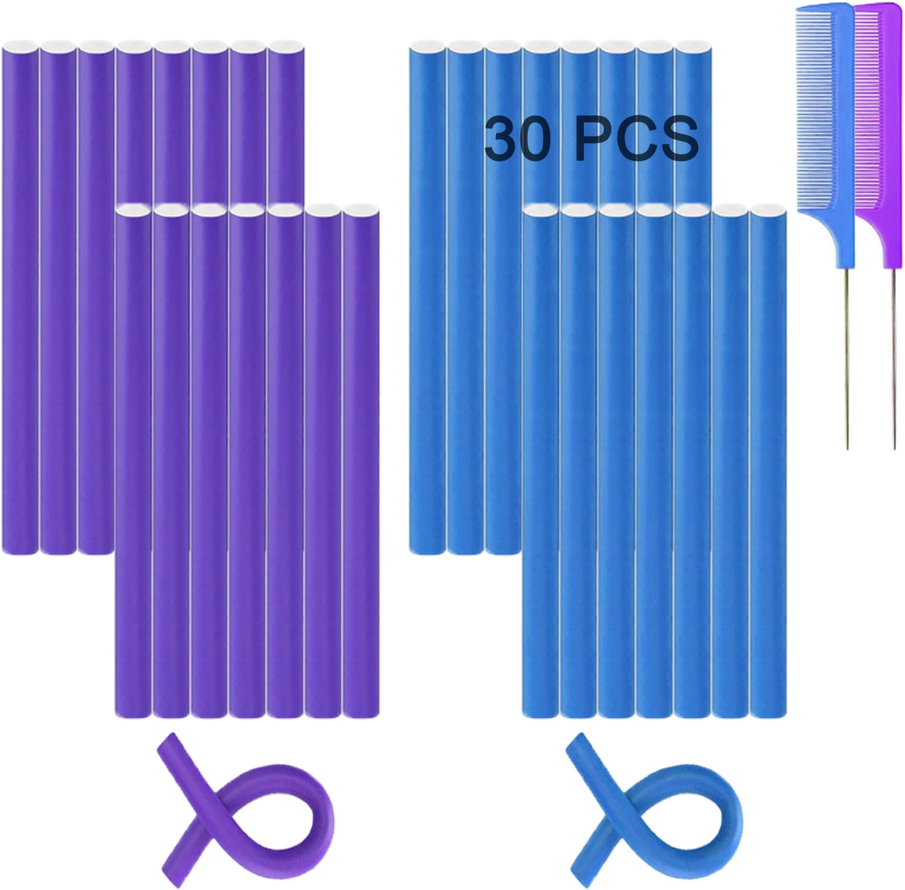 Amazon.com : Beyoslf Flexible Curling Rods, 30Pcs Flexirods Long ...