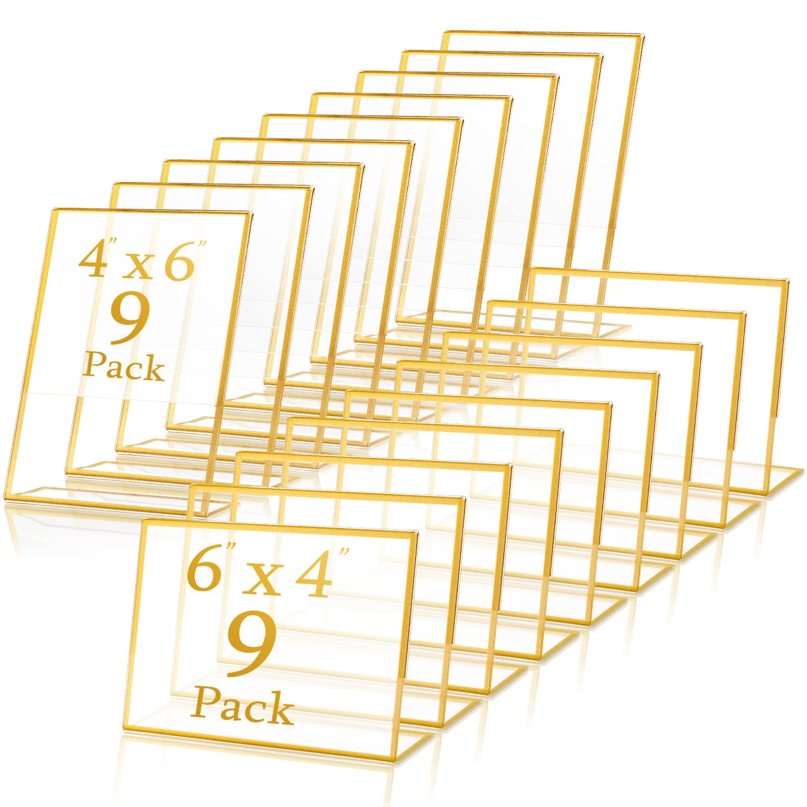Amazon.com: 18 Pack Gold Frame Acrylic Sign Holder Wedding Table Number ...