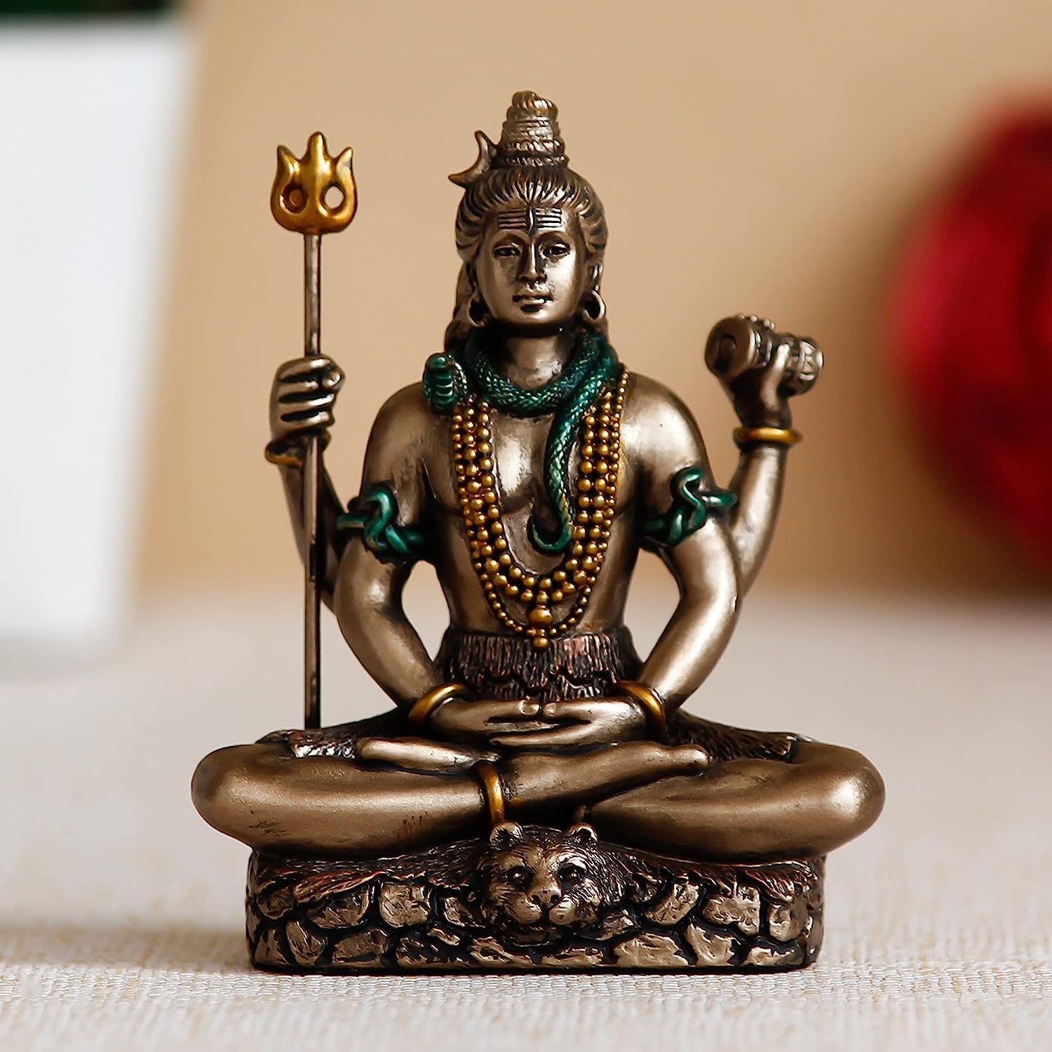 Buy WELNO International Handicraft Cold Cast Bronze Lord Shiv ji Statue ...
