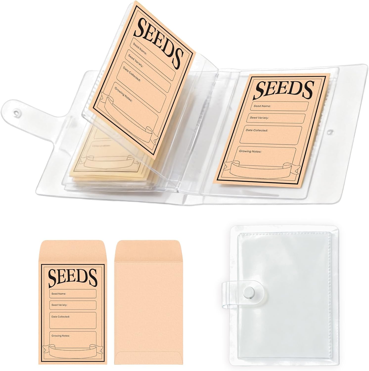 Valicaer 100Pcs Seed Envelopes with Storage Bag Seed Packets Envelope ...