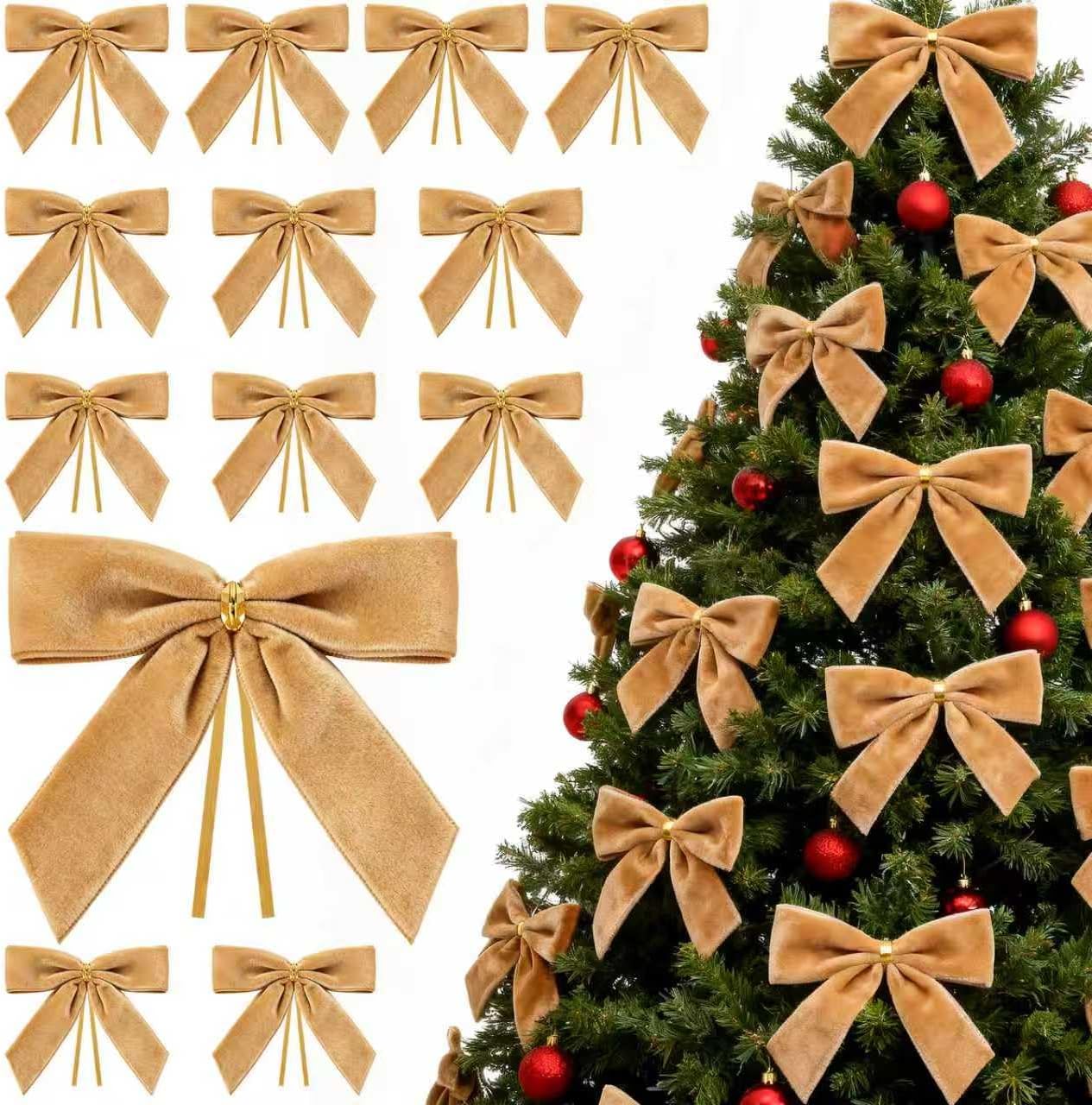 Amazon.com: 30PCs Brown Bows for Christmas Tree, 3.5 x 3.5 Inch Brown ...