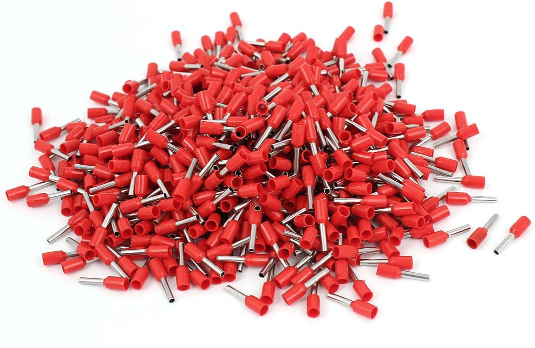 100pcs 1mm Insulated Red Single Cord End Terminal Crimp Bootlace ...