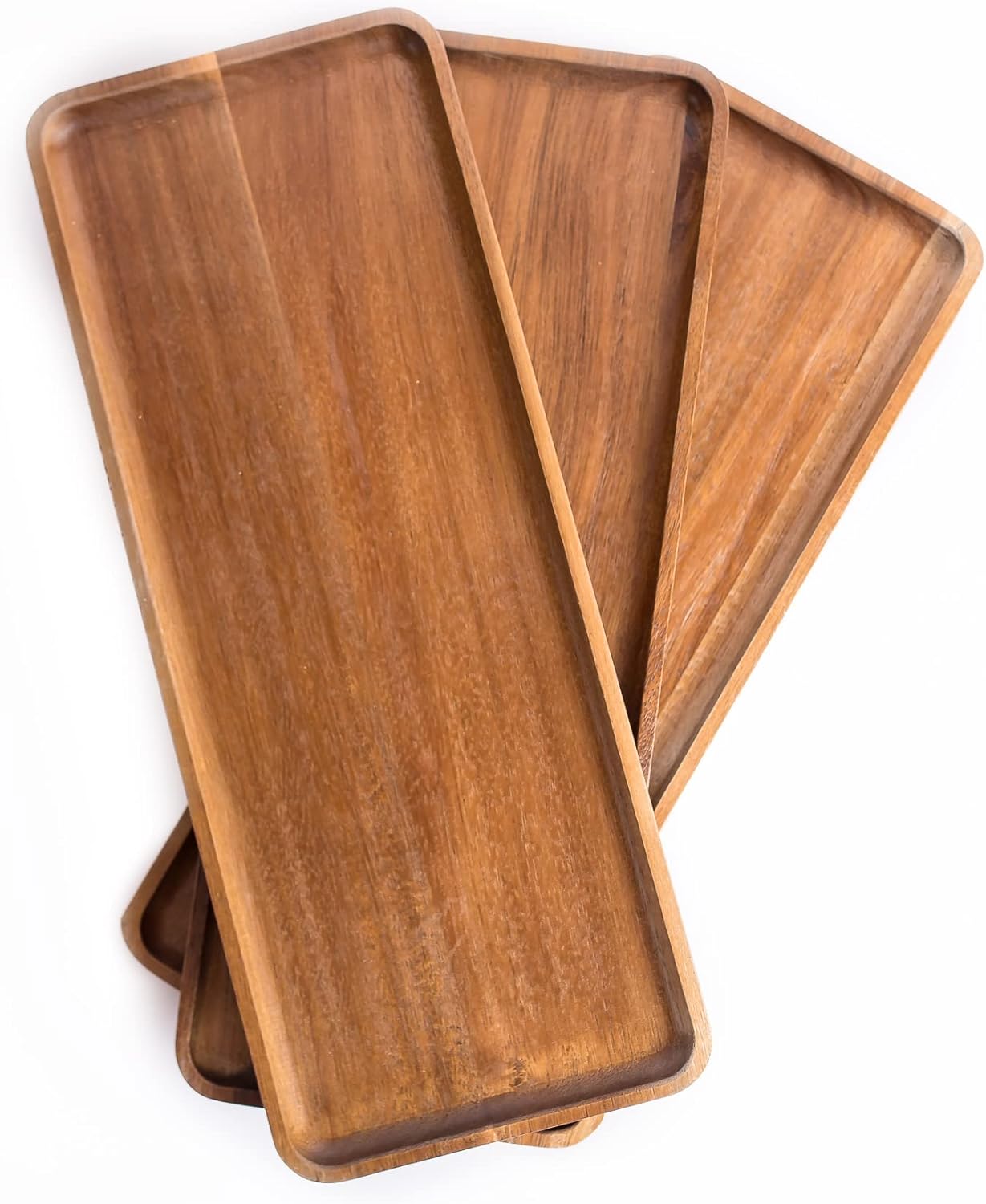 Amazon.com: Birsppy AOLDHYY Acacia Wooden Serving Tray (Set of 3 ...