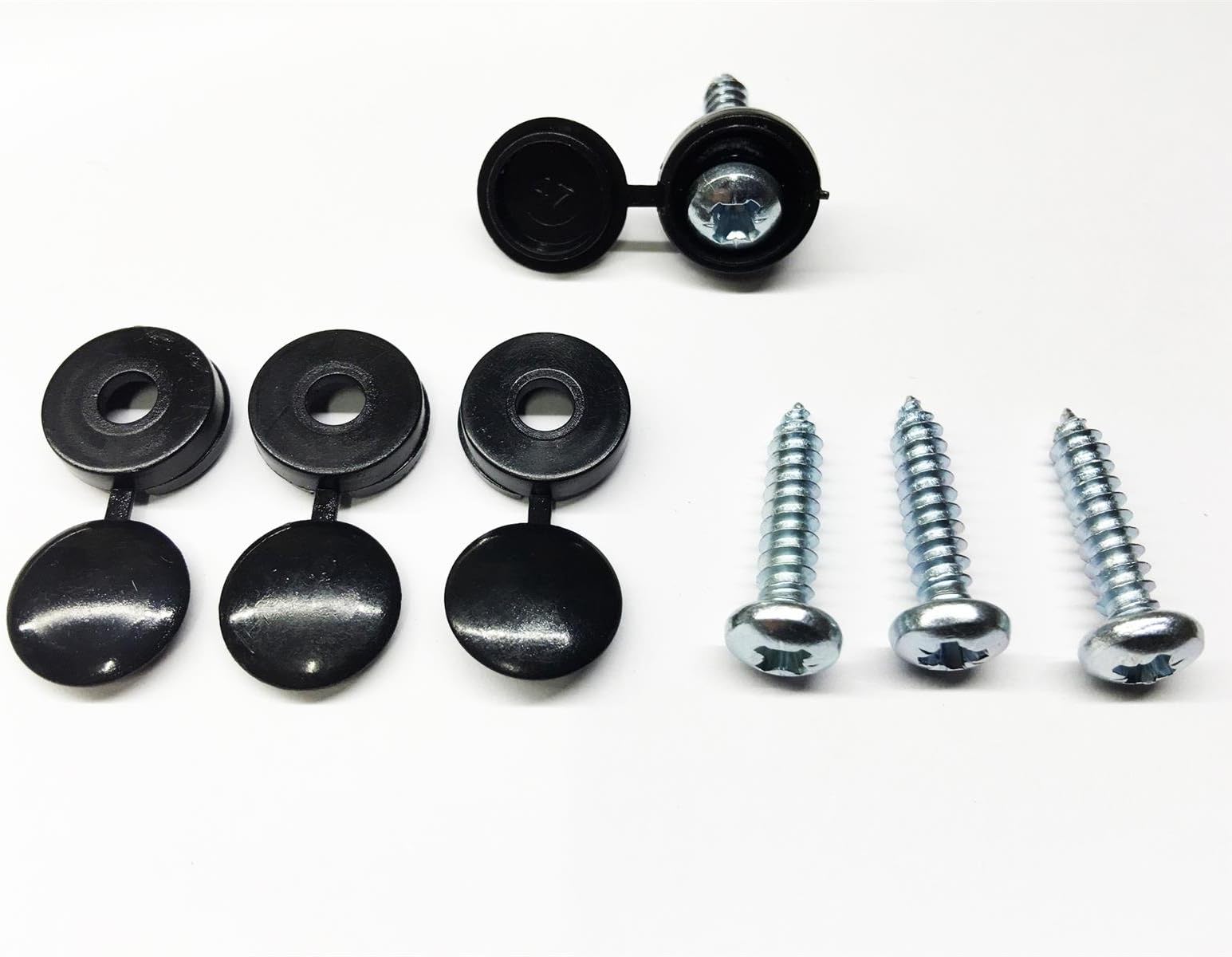 Quality Car Van Number Licence Plate Fitting Kit Screws & 4x Black ...
