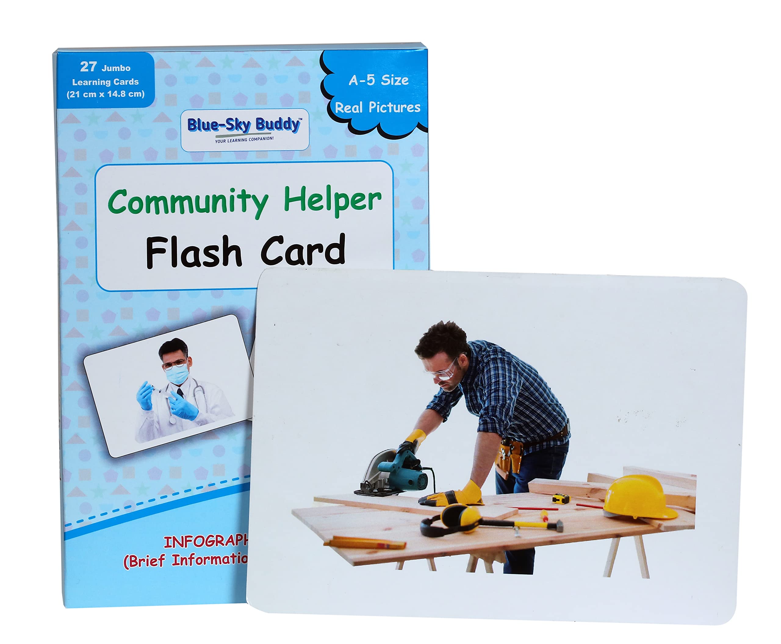 Buy Community Helper Jumbo Flash Cards for Kids Early Learning | Easy ...