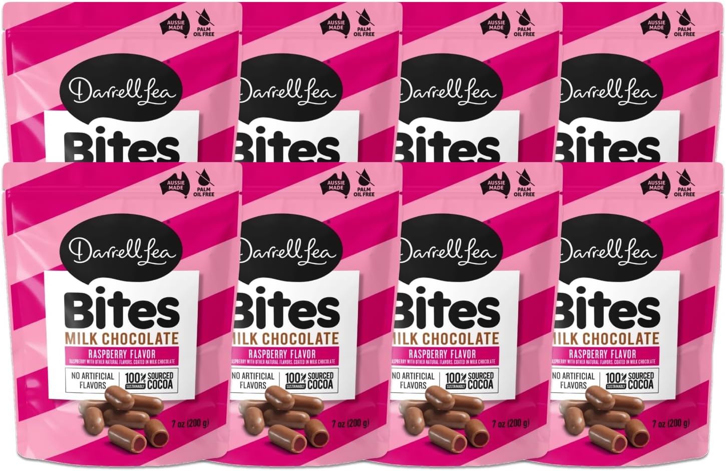 Amazon.com : Darrell Lea Milk Chocolate Raspberry Bites, 7 Ounce (8 ...