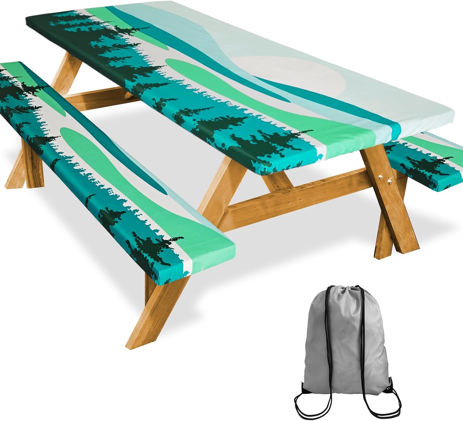 Amazon.com : Picnic Table Cover with Bench Covers Camping Essentials ...