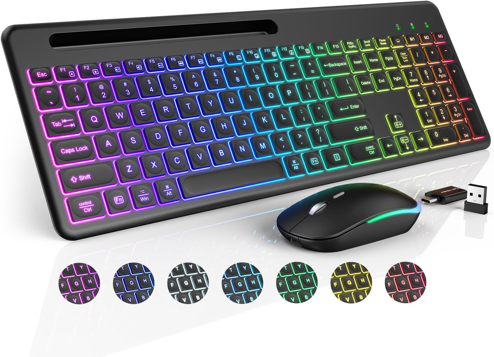 J JOYACCESS Ensemble clavier et souris sans fil avec 7 options de ...