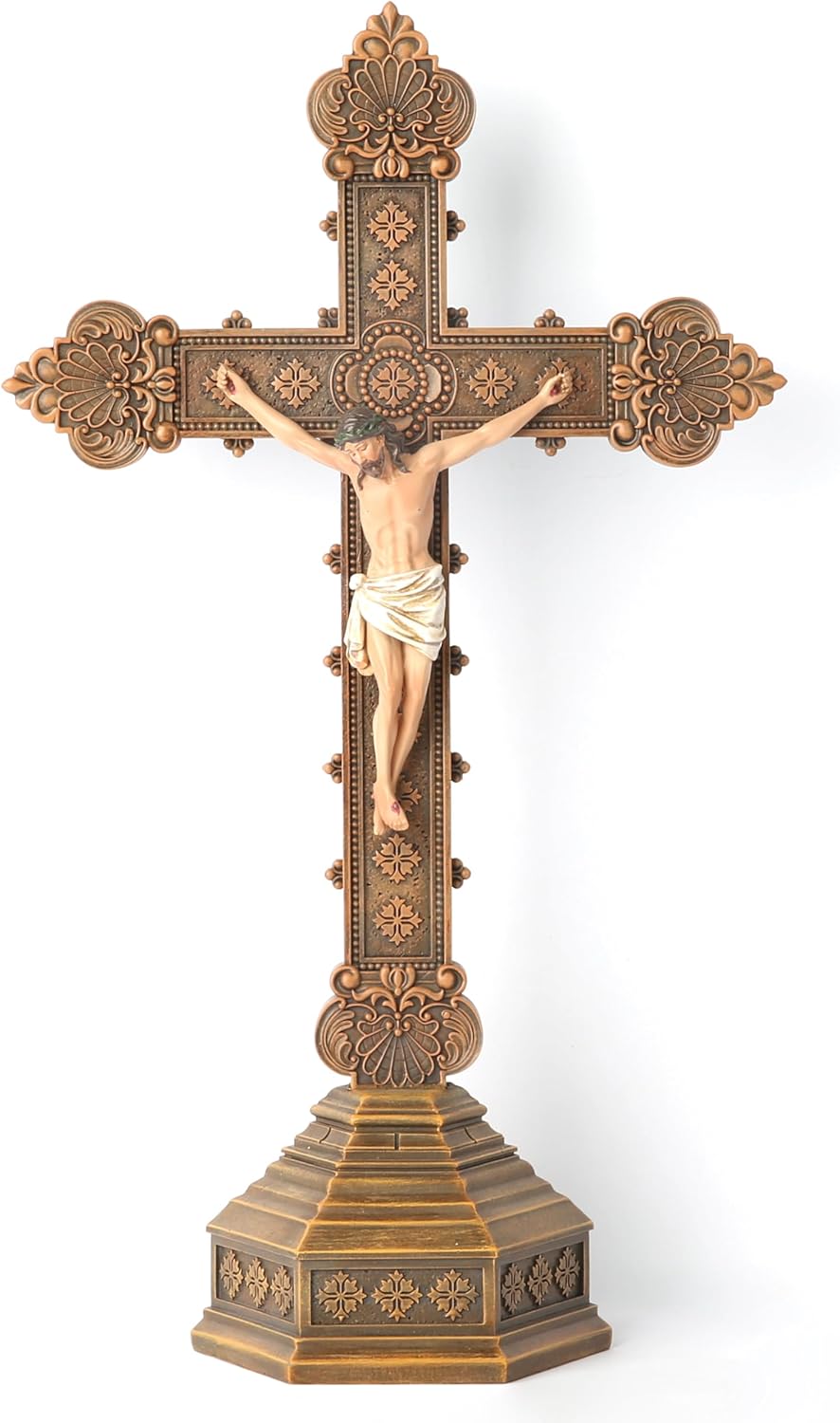 Amazon.com: BC Catholic Crucifix Standing Cross, Tabletop Crucifix for ...