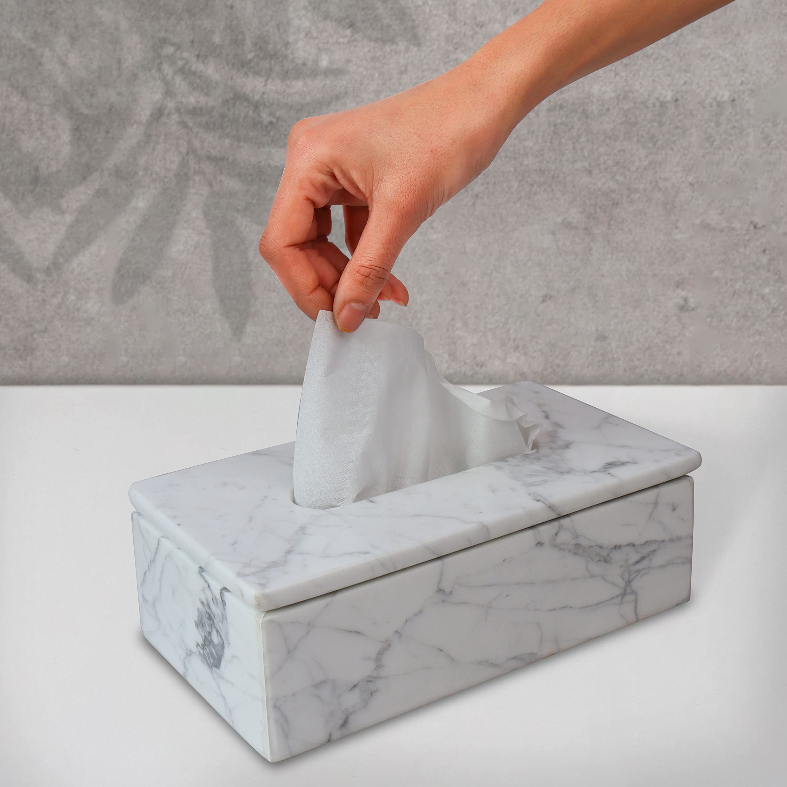 HANDICRAFT BAZAAR Marble Tissue Box Holder for Countertops, Dining ...