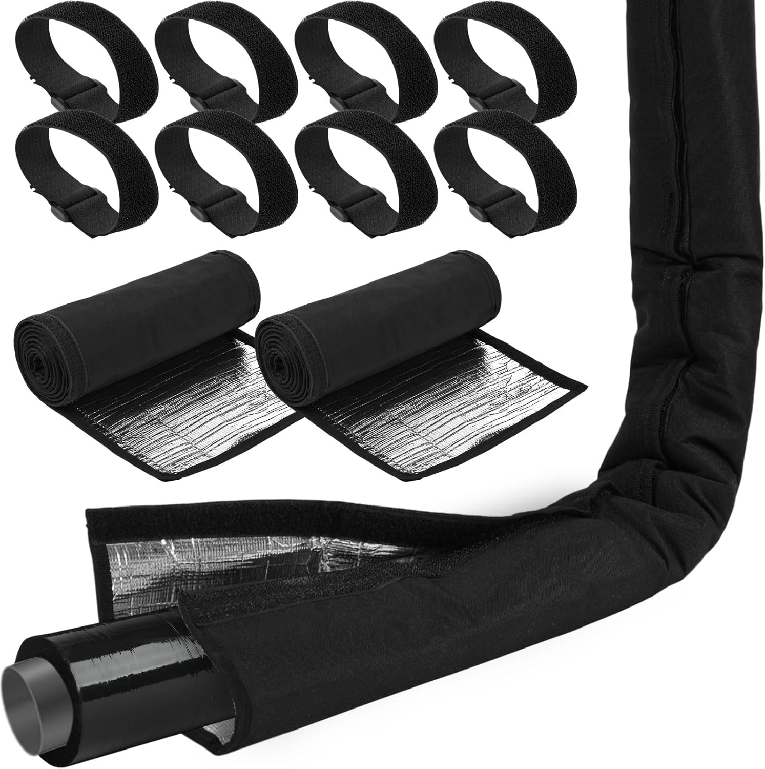 Mindsoft 2 Sets 3 Layers HVAC Copper Pipe Insulation Cover 72x10.2 Inch 600d Oxford Ac Pipe ...