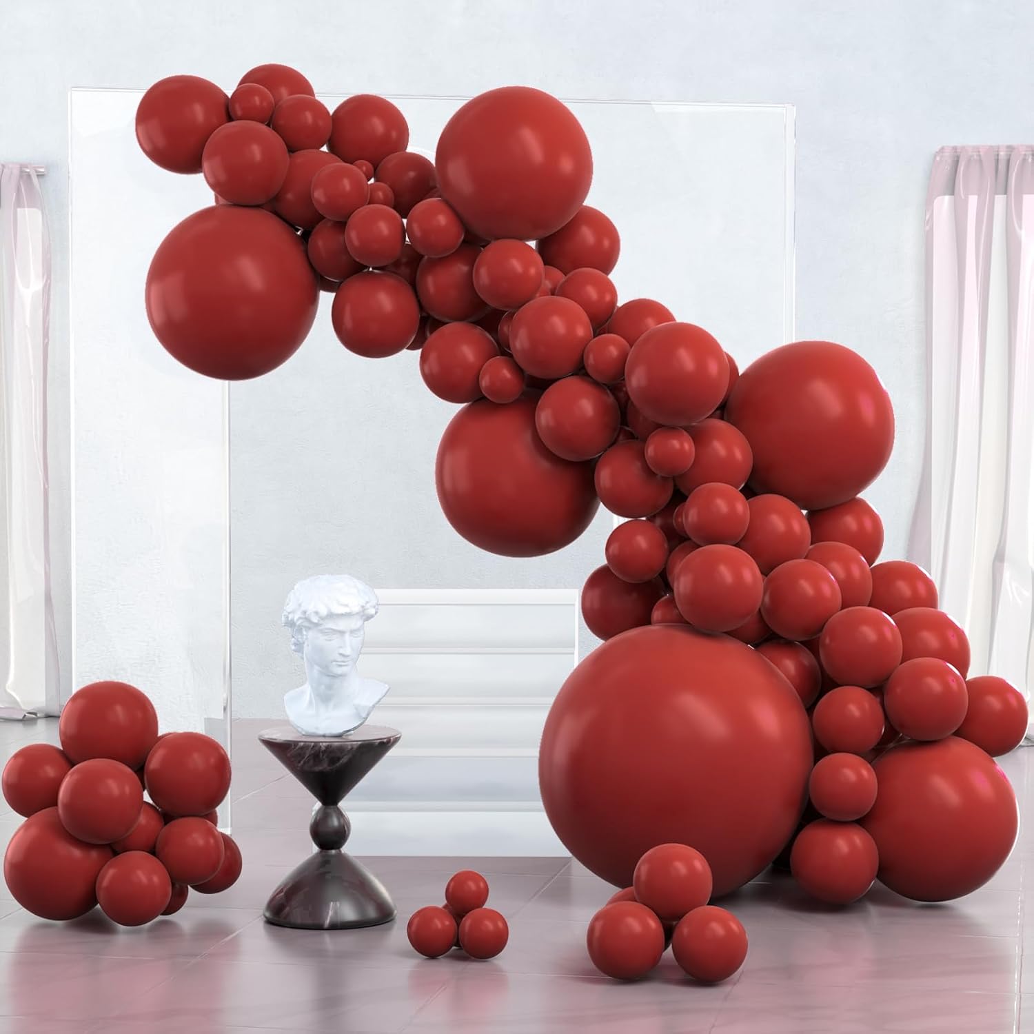 Amazon.com: PartyWoo Ruby Red Balloons, 127 pcs Dark Red Balloons ...